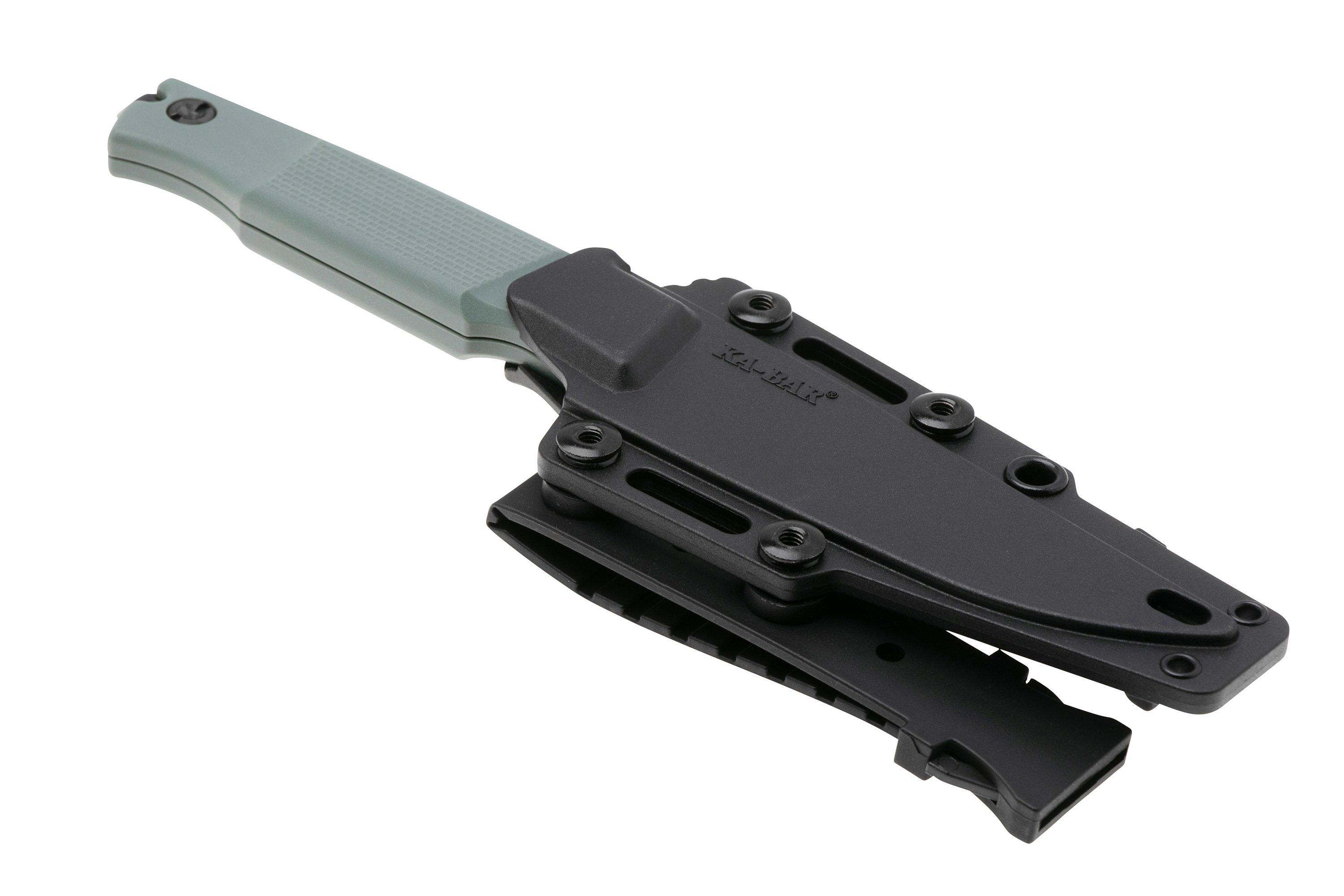 KA-BAR Apex 5500 Blackwashed D2, Grey-Green GFN, vaststaand mes, Petr ...