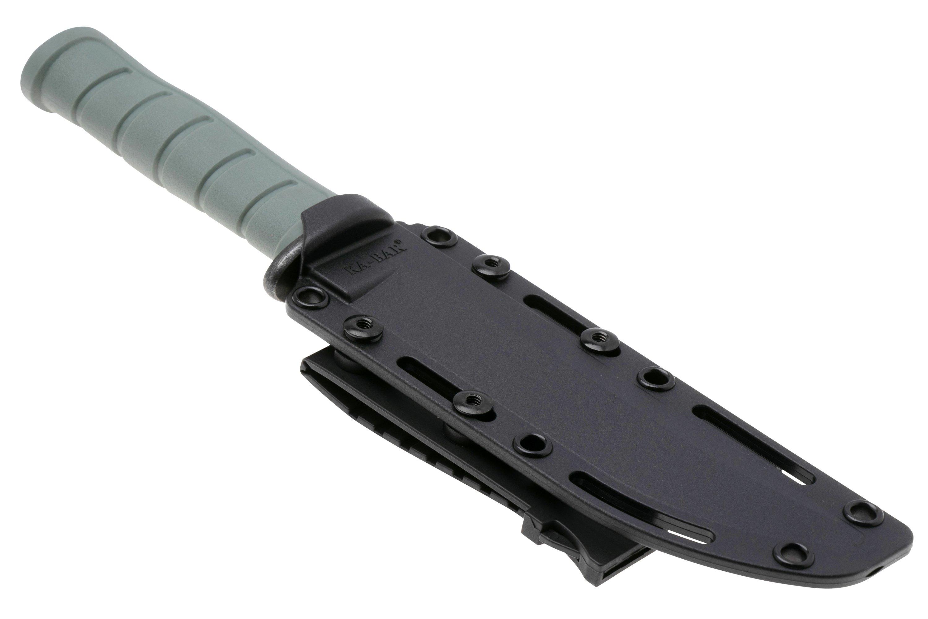 KA-BAR Dust I 6100, Blackwashed D2, Grey-Green GFN, fixed knife ...