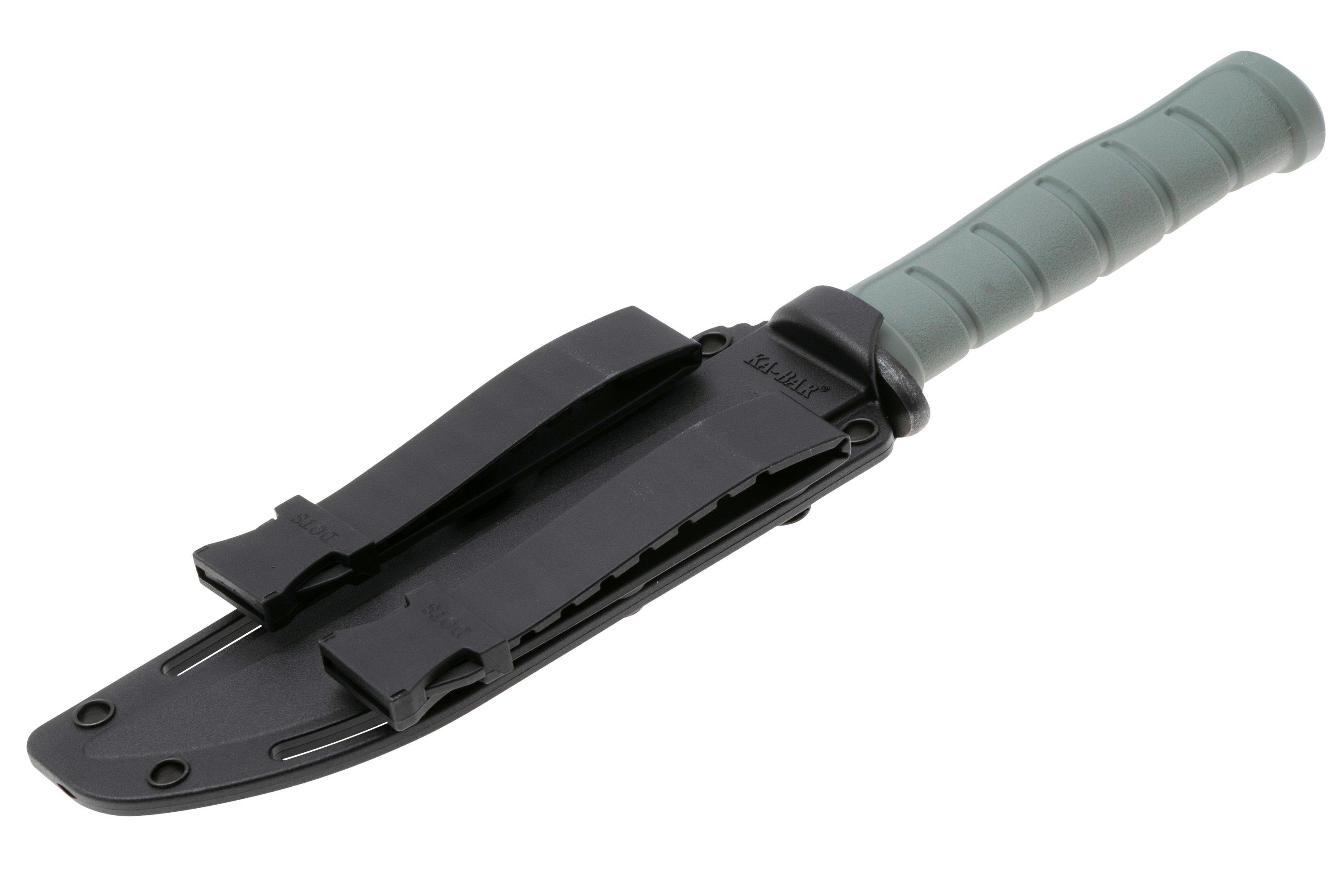 KA-BAR Dust I 6100, Blackwashed D2, Grey-Green GFN, fixed knife ...