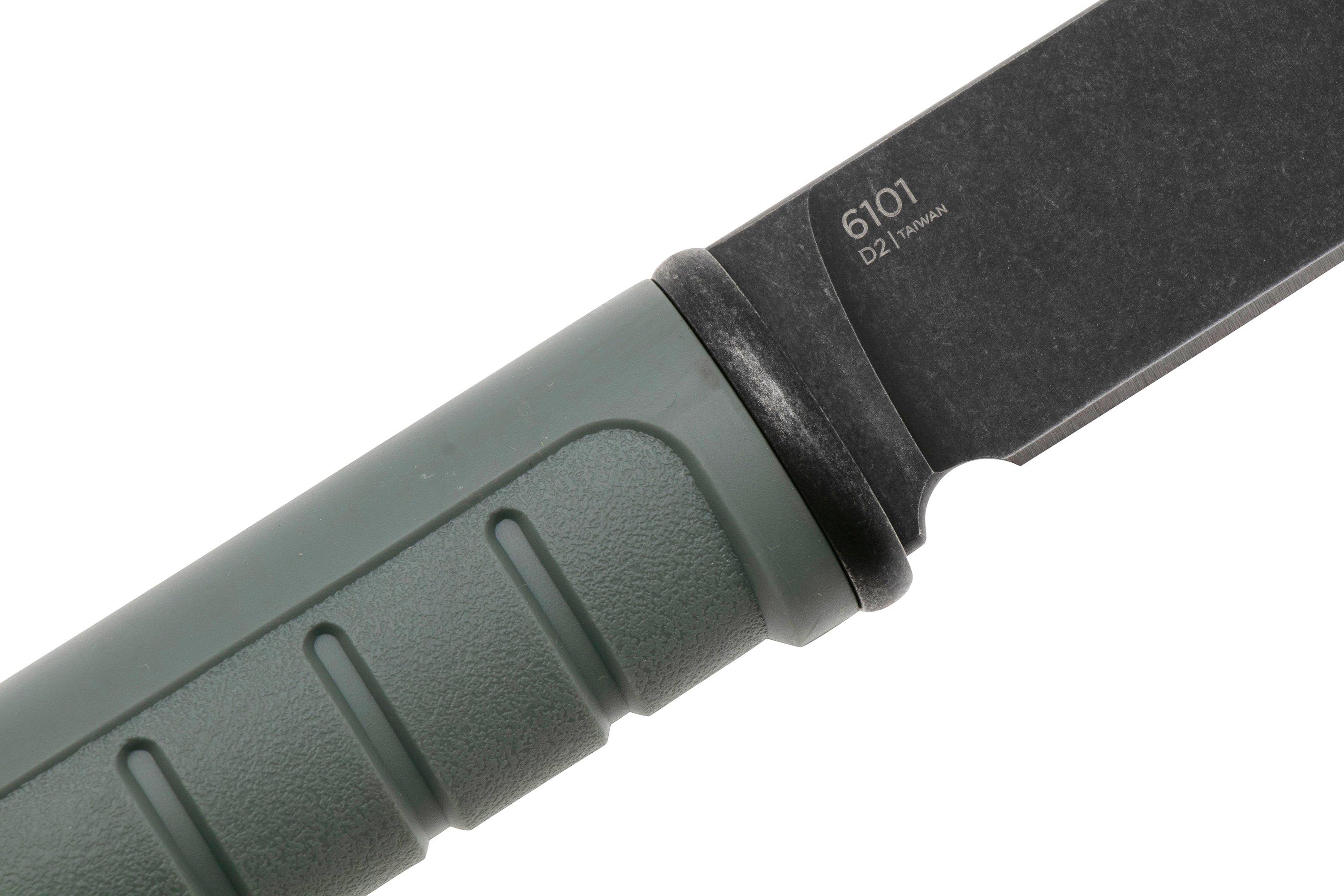 KA-BAR Dust II 6101, Blackwashed D2, Grey-Green GFN, fixed knife ...