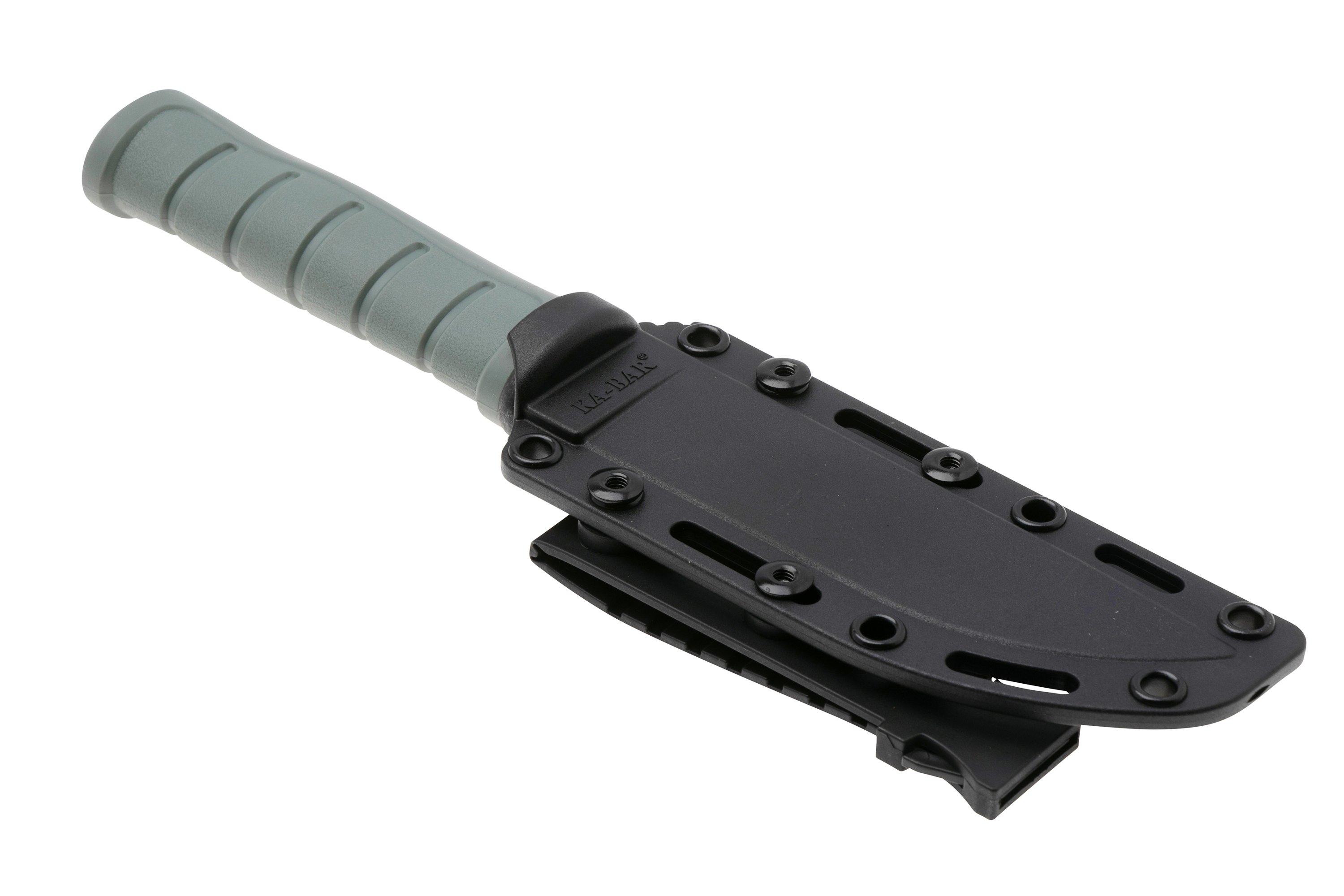 KA-BAR Dust II 6101, Blackwashed D2, Grey-Green GFN, vaststaand mes ...