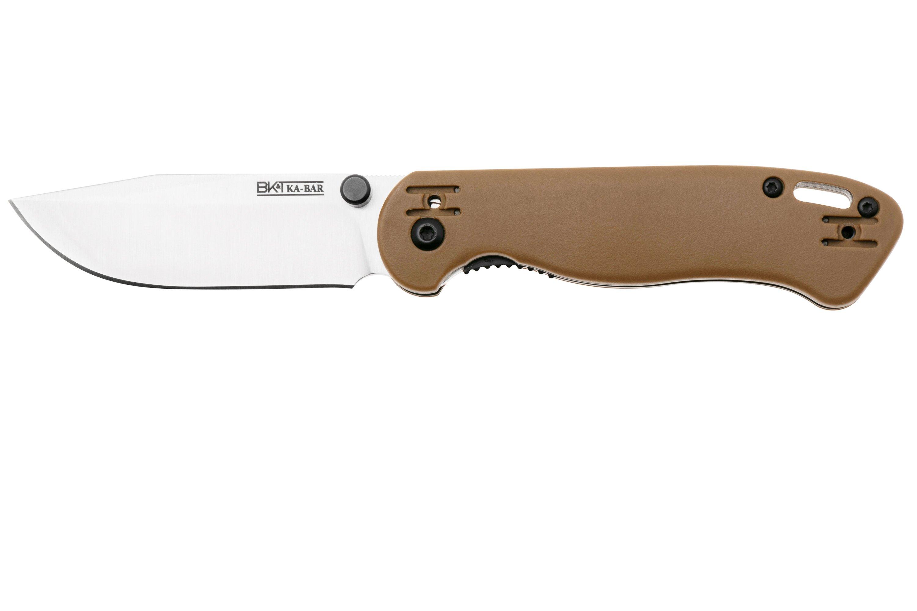 KA-BAR Becker Mini Folder BK41 Satin D2, Burnt Umber FRN, navalha ...