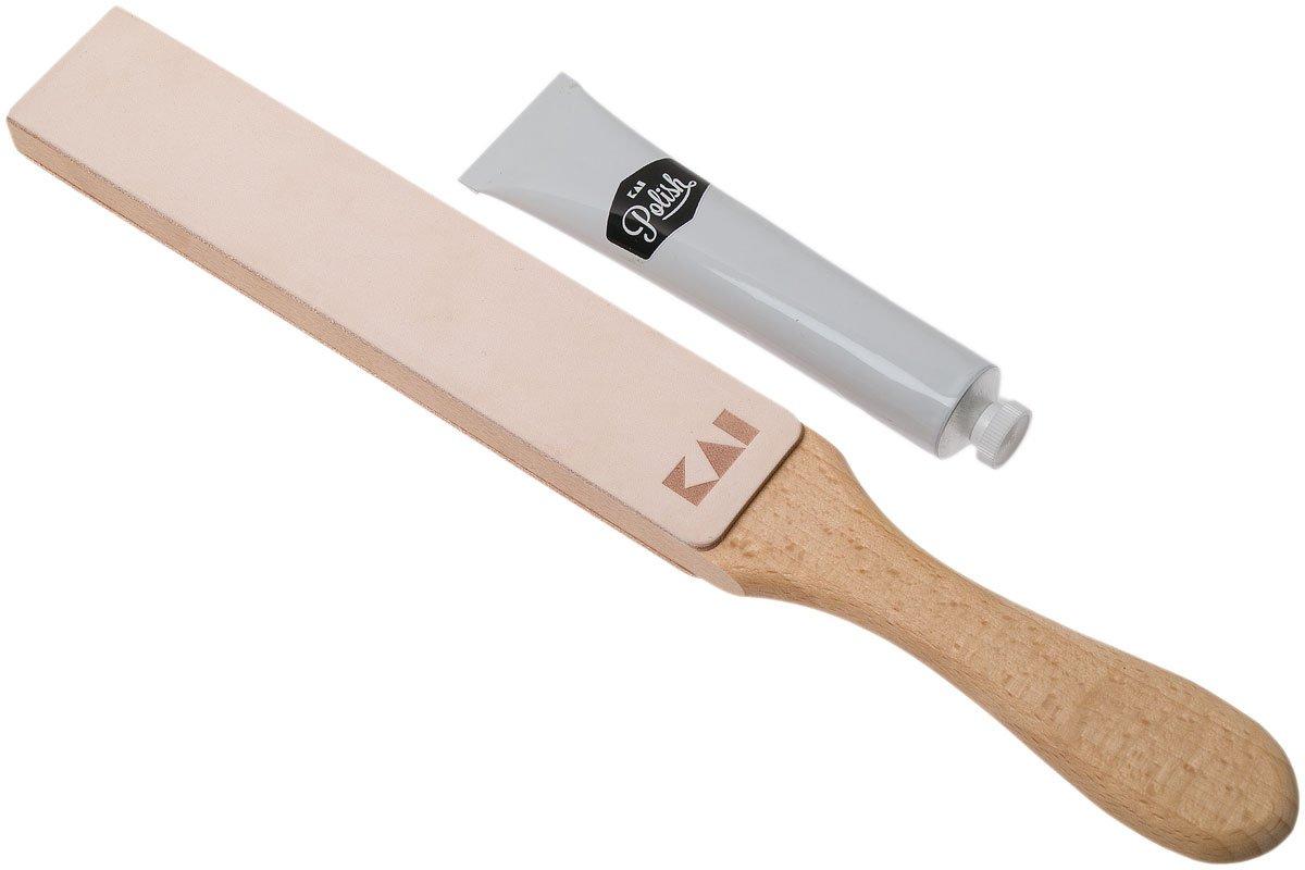 Kai Polishing Strop Set, stropping paddle + polishing paste ...