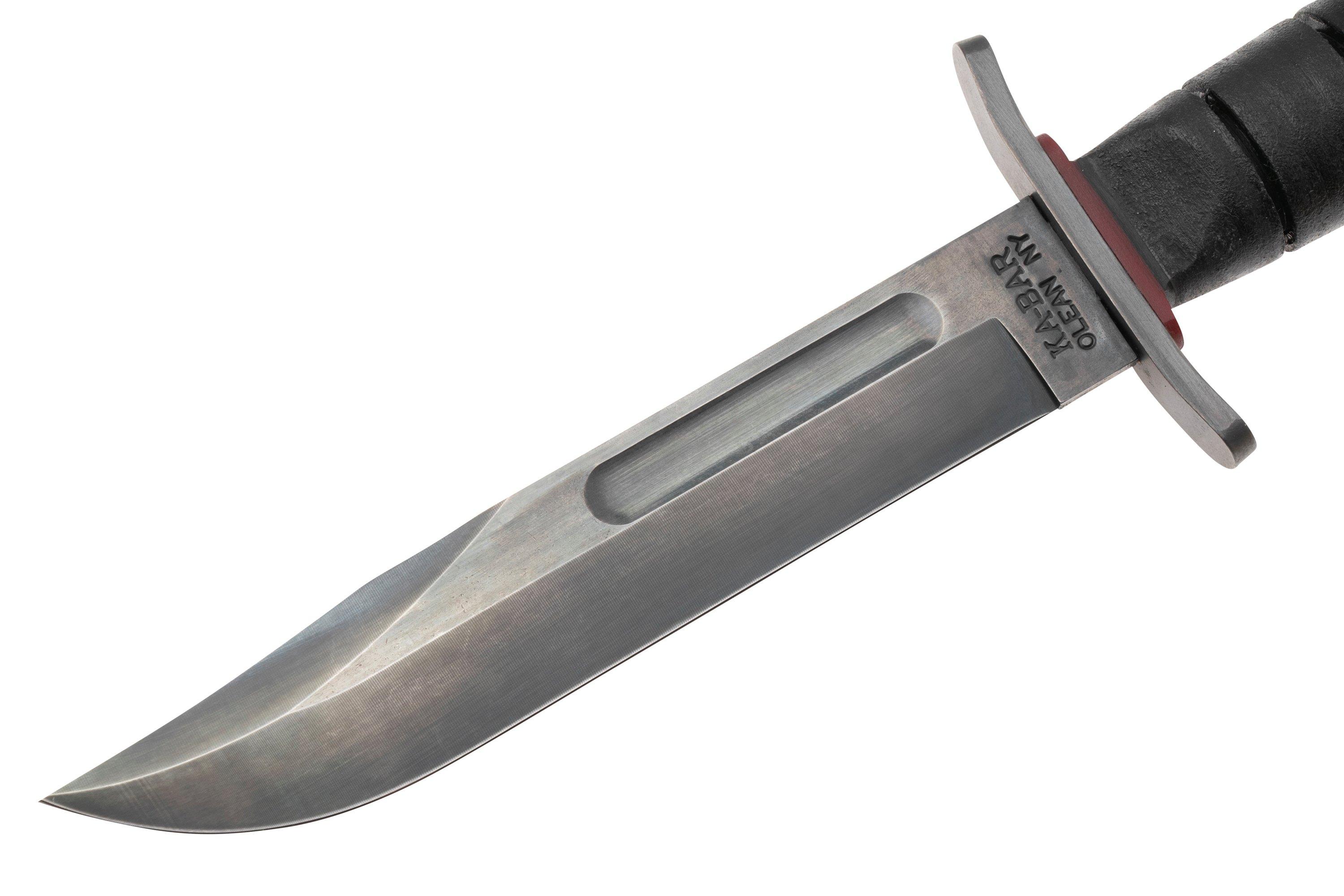 KA-BAR State & Union USMC Red Spacer SU6417, Gun Blued 1095CV, Stacked ...