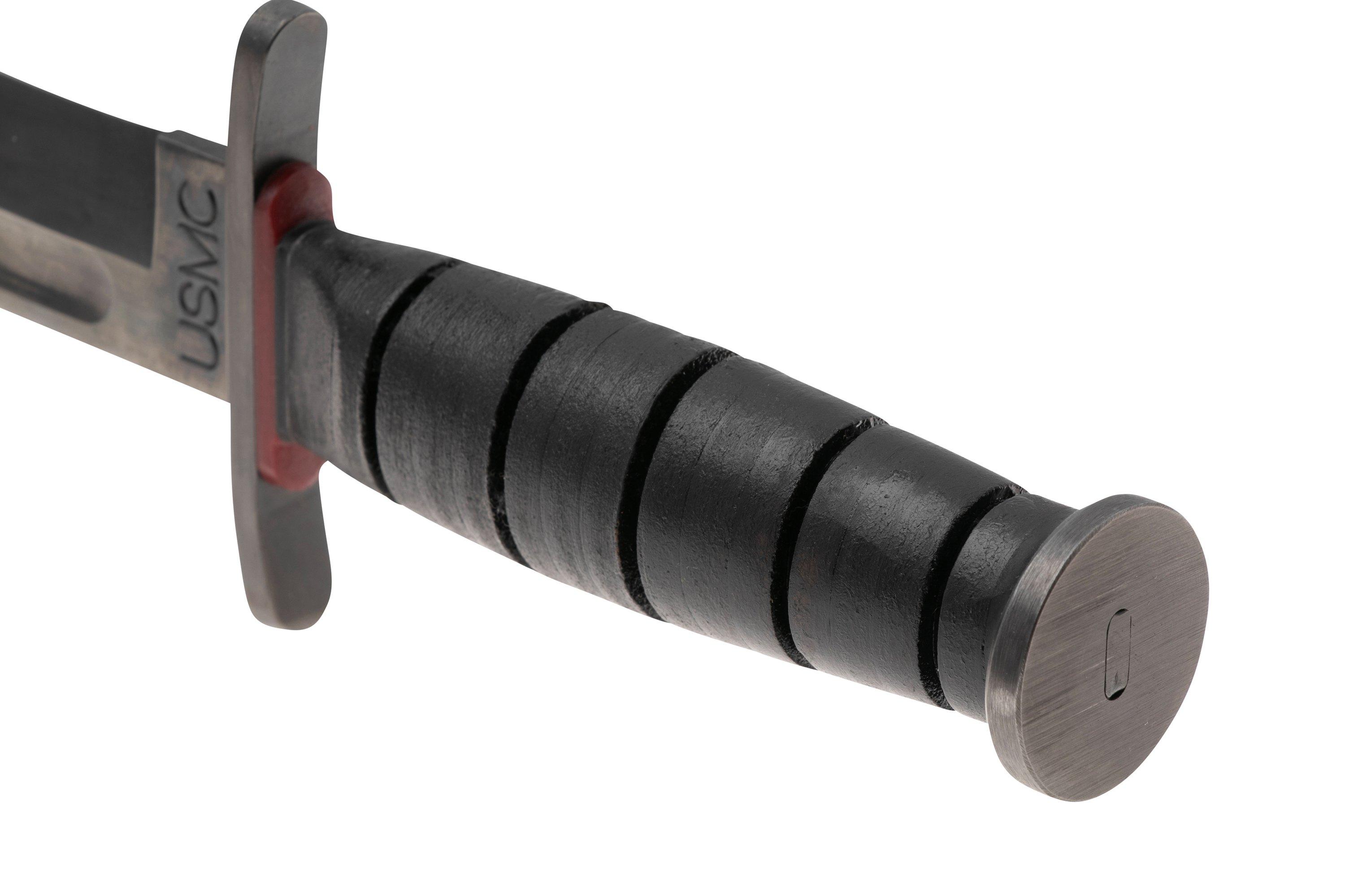 KA-BAR State & Union USMC Red Spacer SU6417, Gun Blued 1095CV, Stacked ...