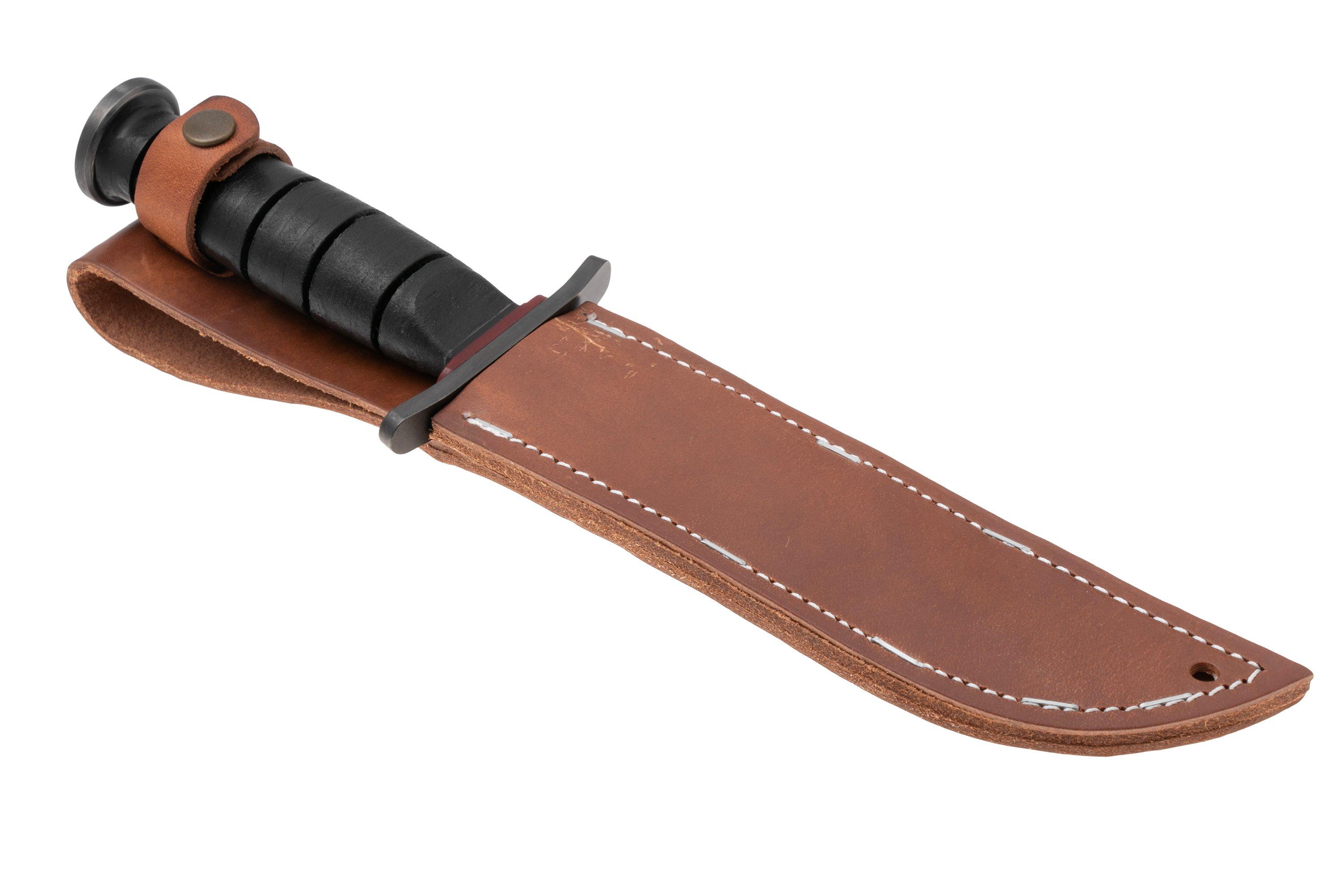 KA-BAR State & Union USMC Red Spacer SU6417, Gun Blued 1095CV, Stacked ...