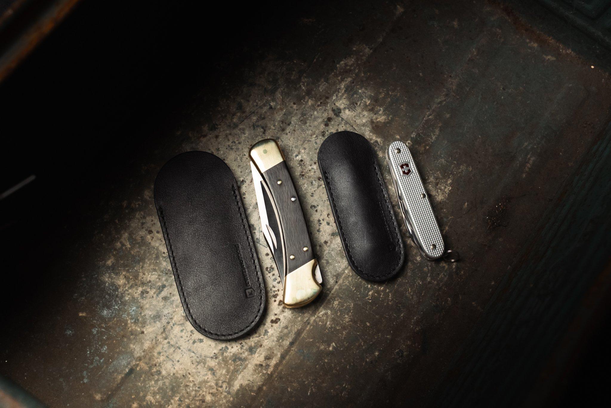 Knivesandtools Leather Sheath, Black, Small | Advantageously shopping ...