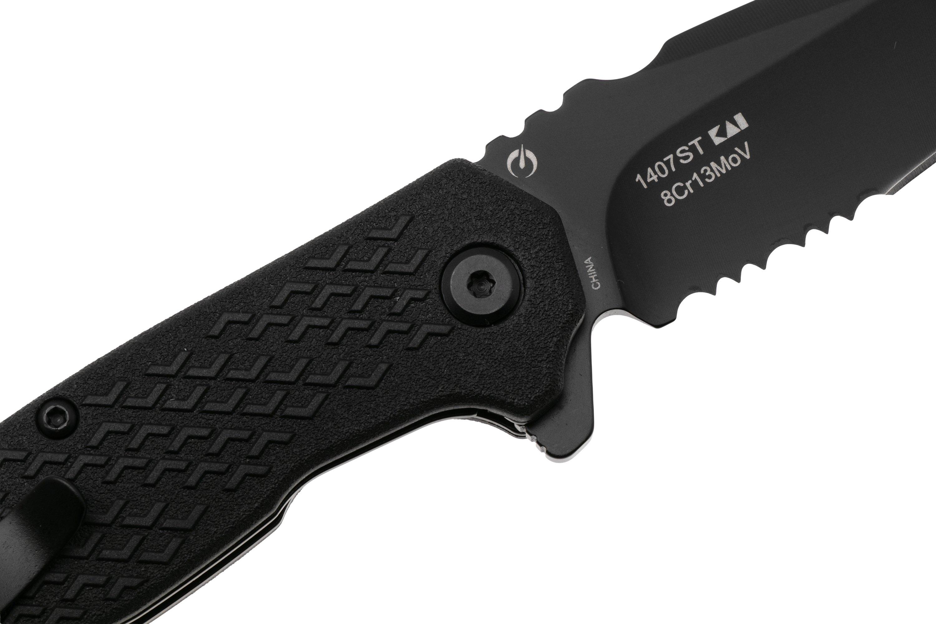 Kershaw Conduit 1407ST Black Serrated 8Cr13Mov, Black FRN, assisted ...