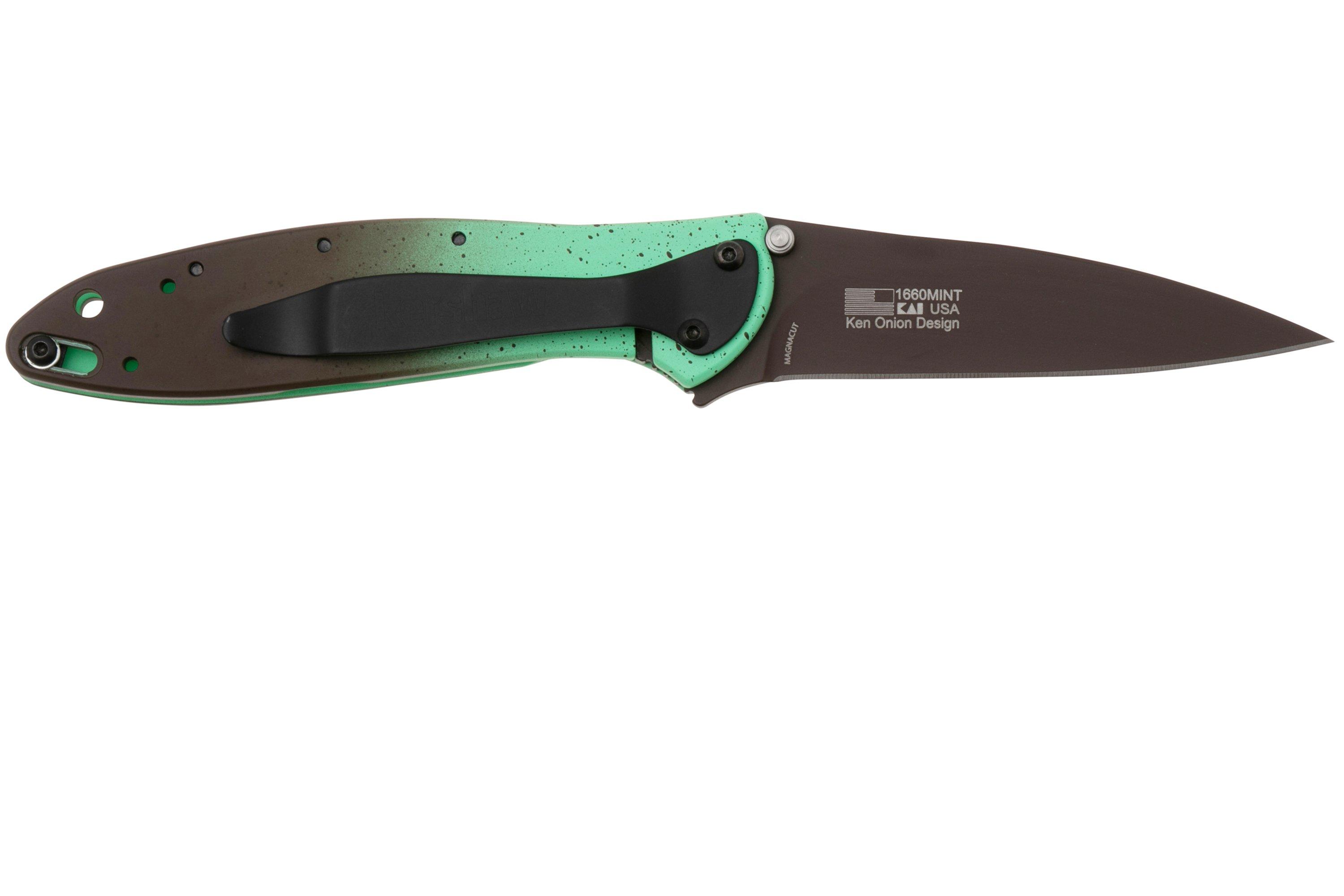 Kershaw Leek Mint Chocolate Chip 1660MINT Brown Cerakote CPM MagnaCut ...