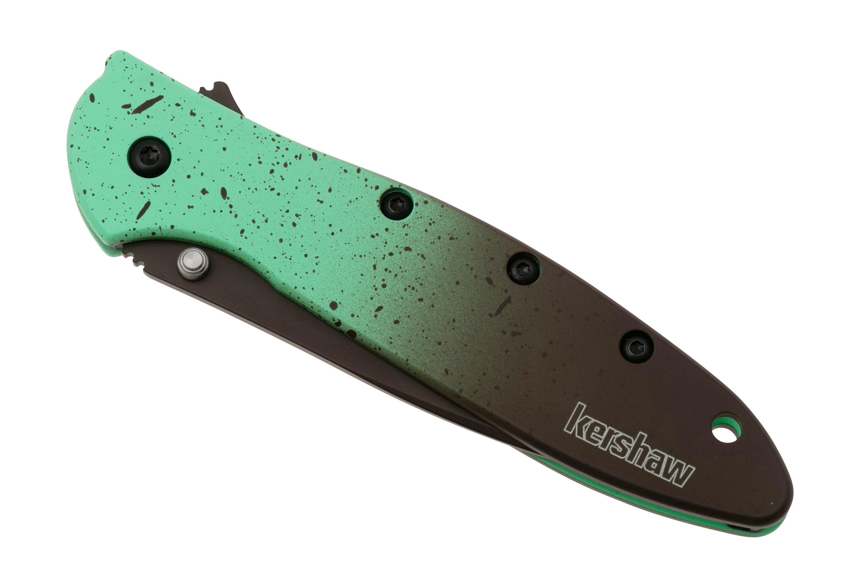 Kershaw Leek Mint Chocolate Chip 1660MINT Brown Cerakote CPM MagnaCut, Mint Cerakote Steel ...