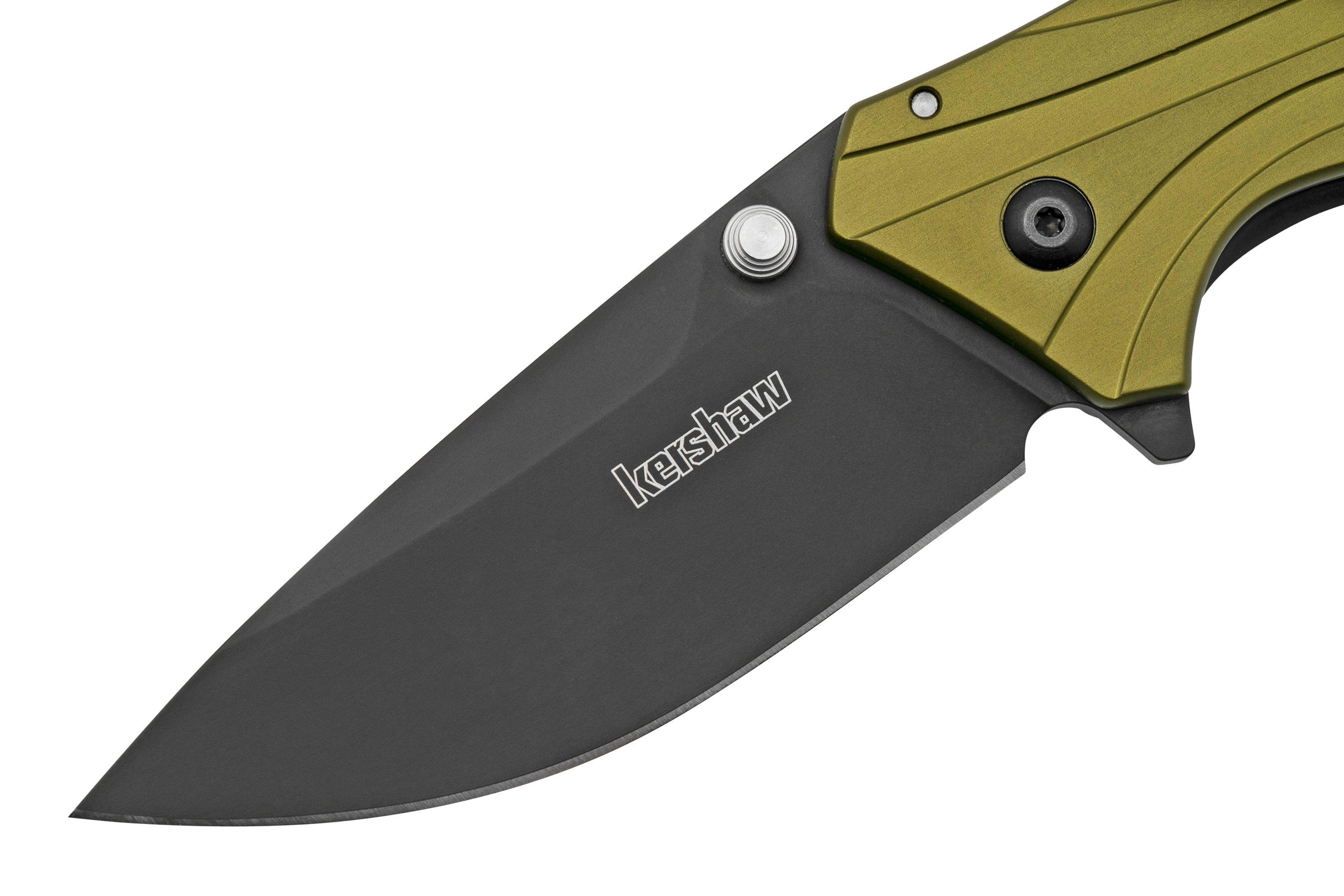 Kershaw Knockout 1870OLBLK pocket knife, Olive Black | Advantageously ...