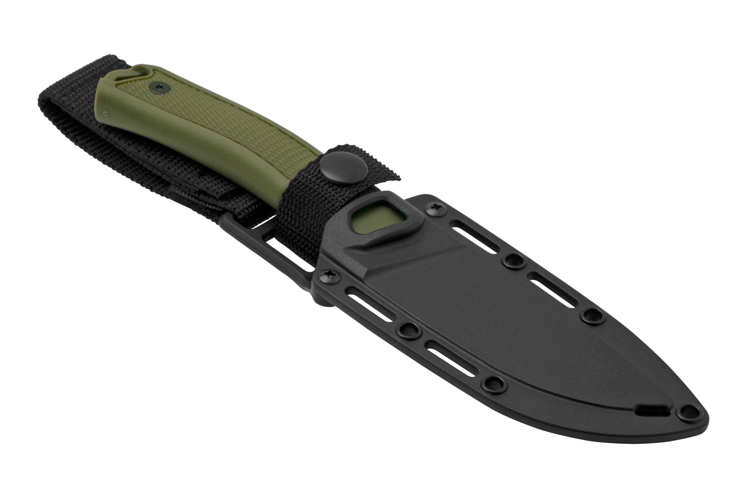 Kershaw Deschutes Skinner Gut Hook 1883GH, D2, Olive Green Rubber ...