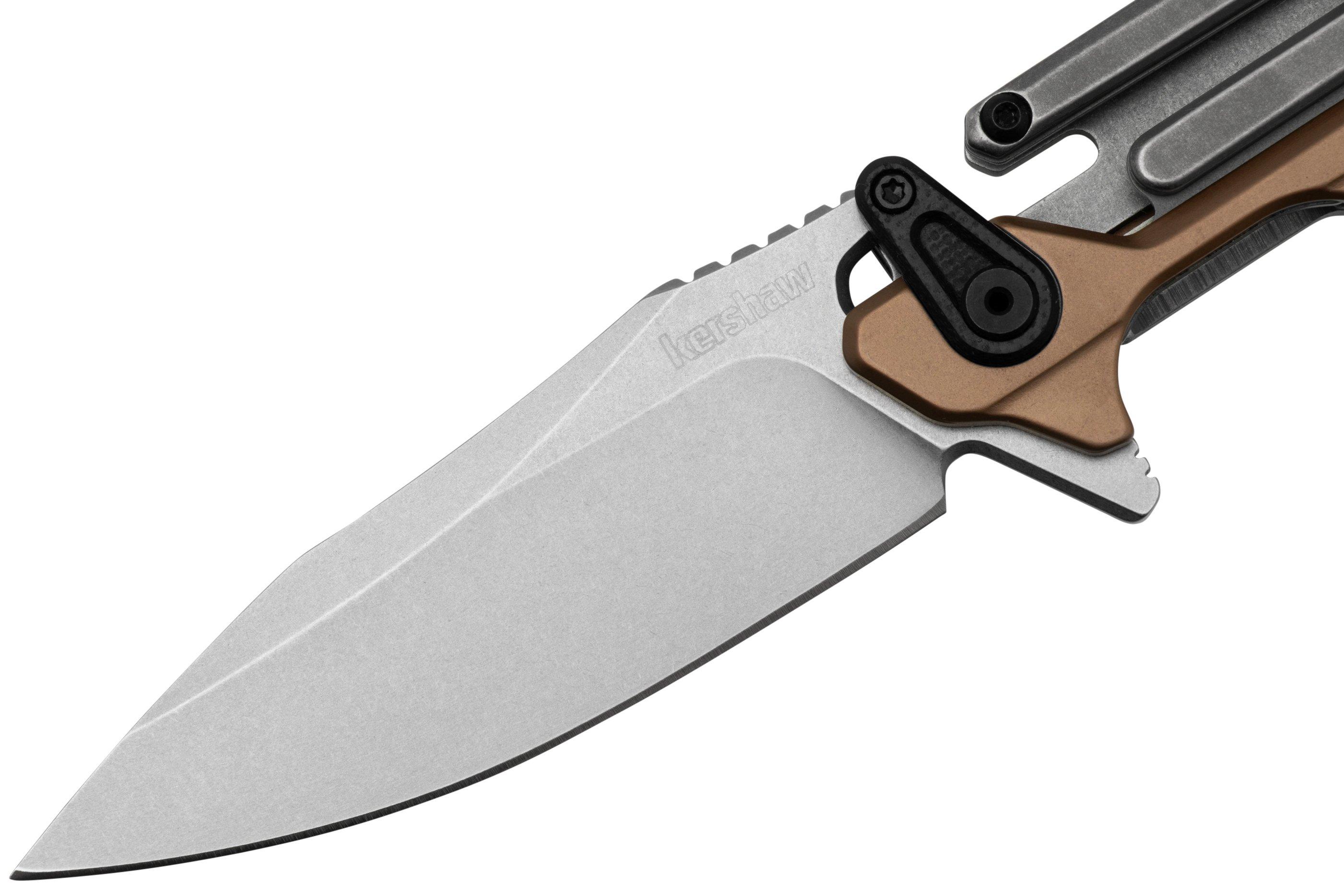 Kershaw Frontrunner 2039 Flipper Gray & Bronze Stainless Steel zakmes ...