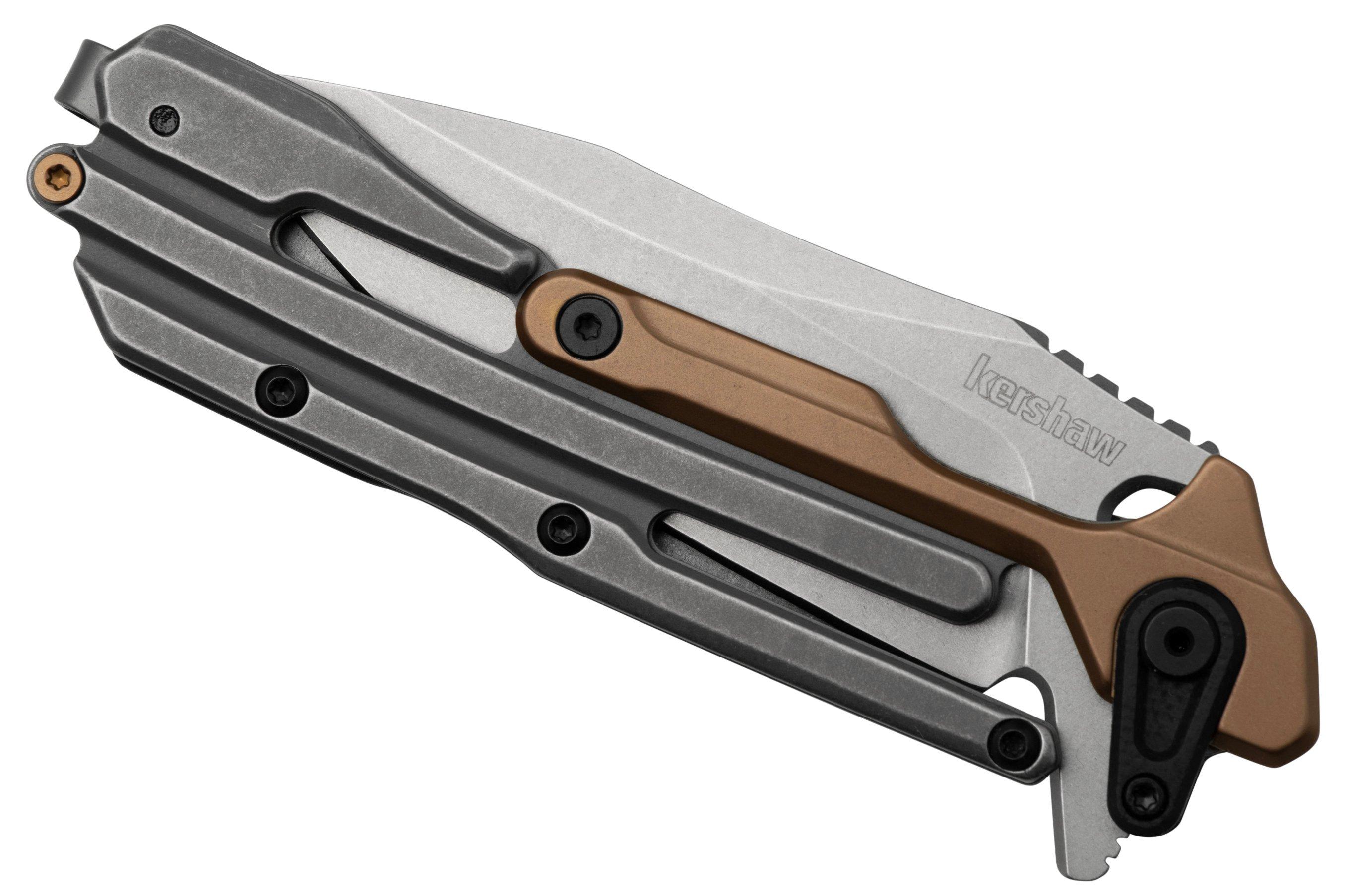 Kershaw Frontrunner 2039 Flipper Gray & Bronze Stainless Steel pocket ...