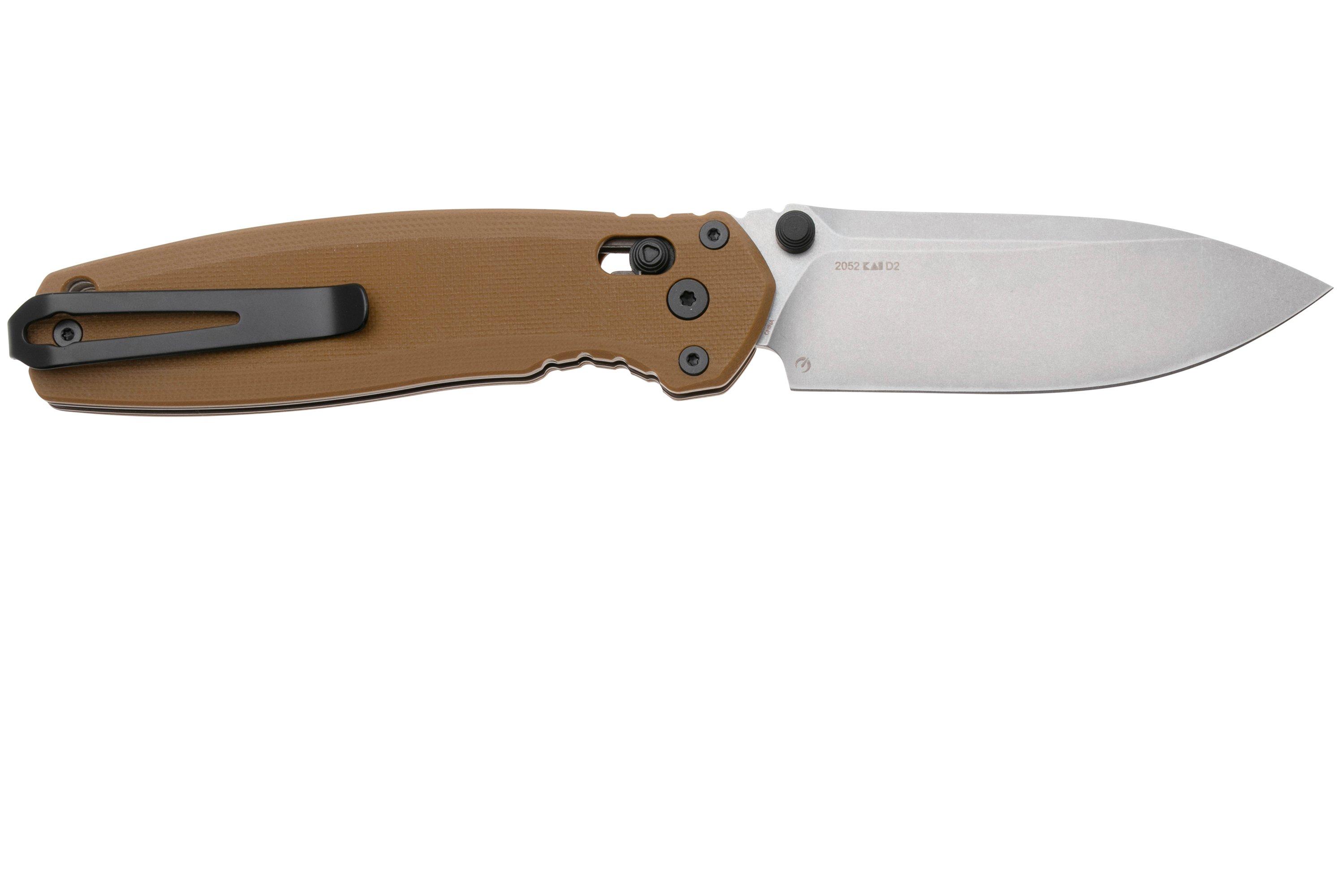 Kershaw Broadside 2052 Stonewashed D2, Tan G10, zakmes | Voordelig ...