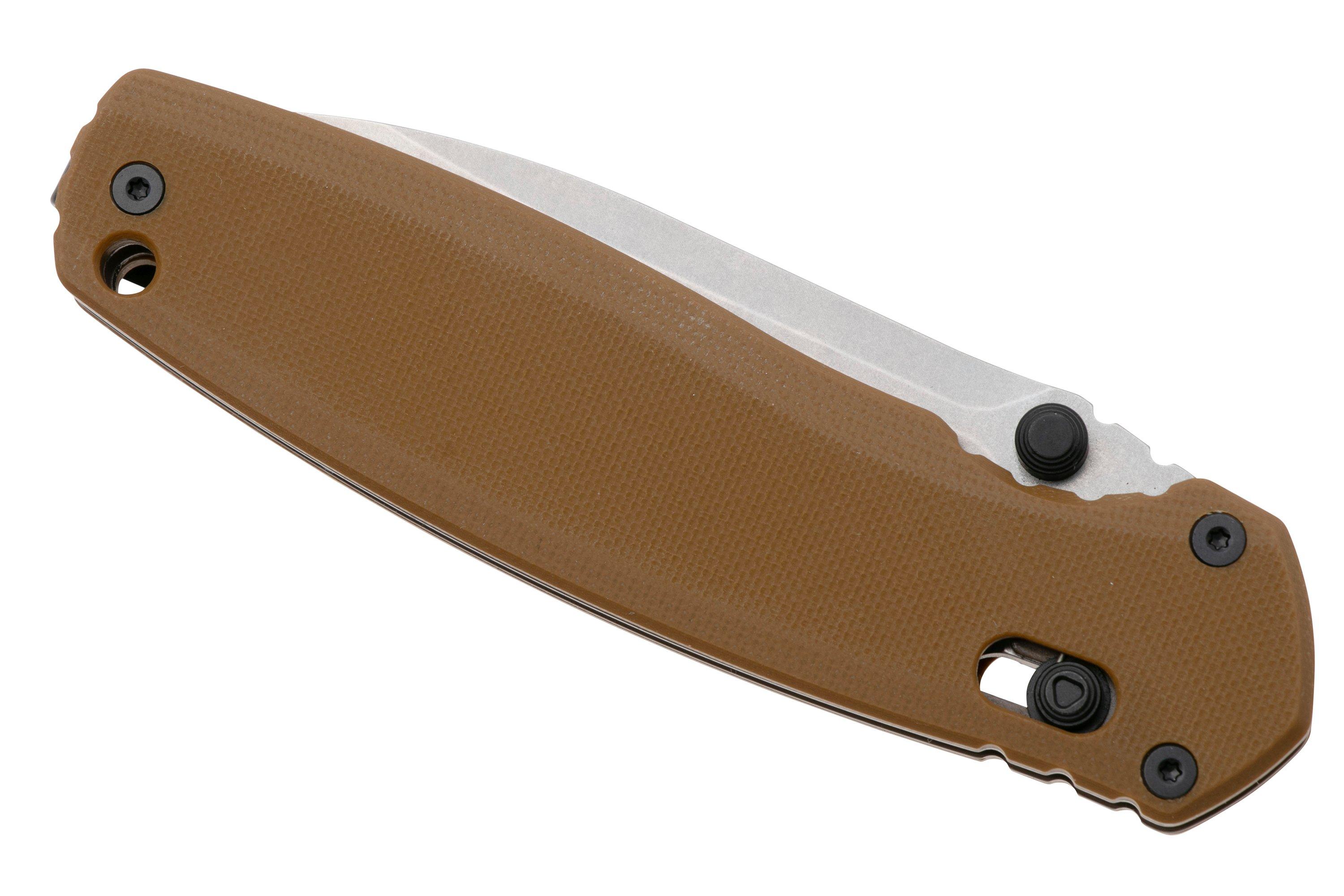 Kershaw Broadside 2052 Stonewashed D2, Tan G10, zakmes | Voordelig ...