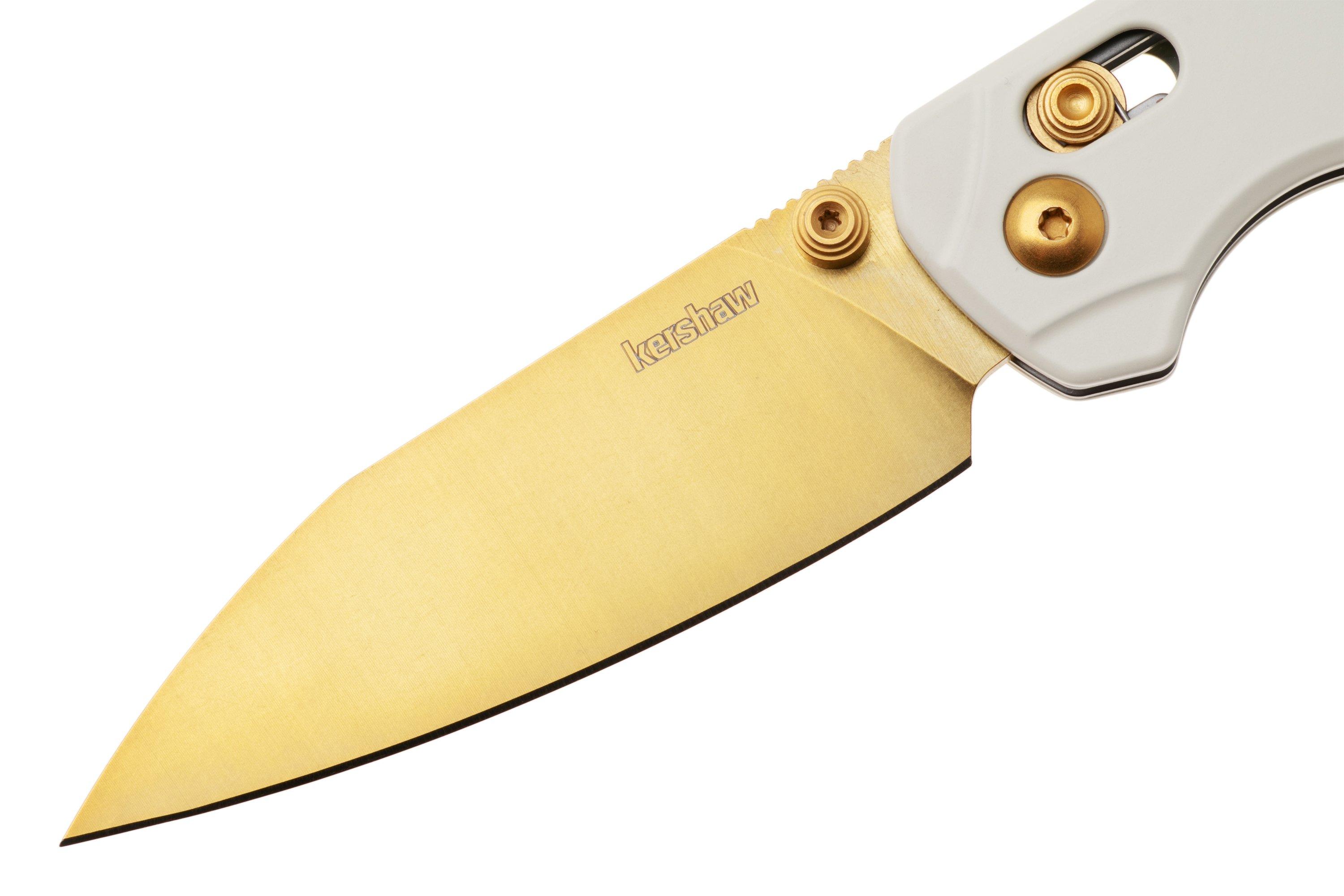 Kershaw Bel Air 6105WGLD, Goldwashed CPM MagnaCut, White Aluminum ...