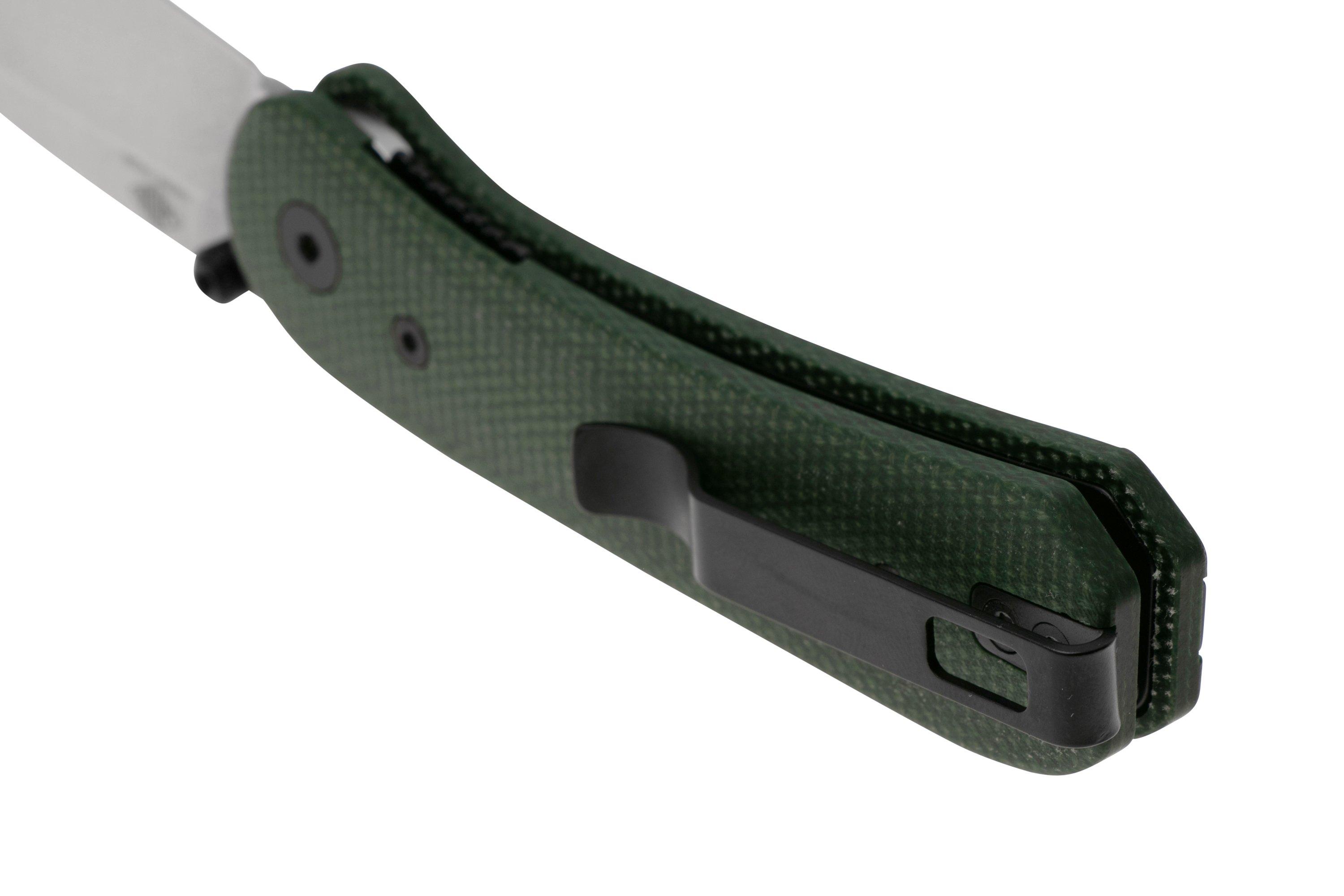 KNAFS Lander, KNAFS-00156, 14C28N, Contoured Green Canvas Micarta ...