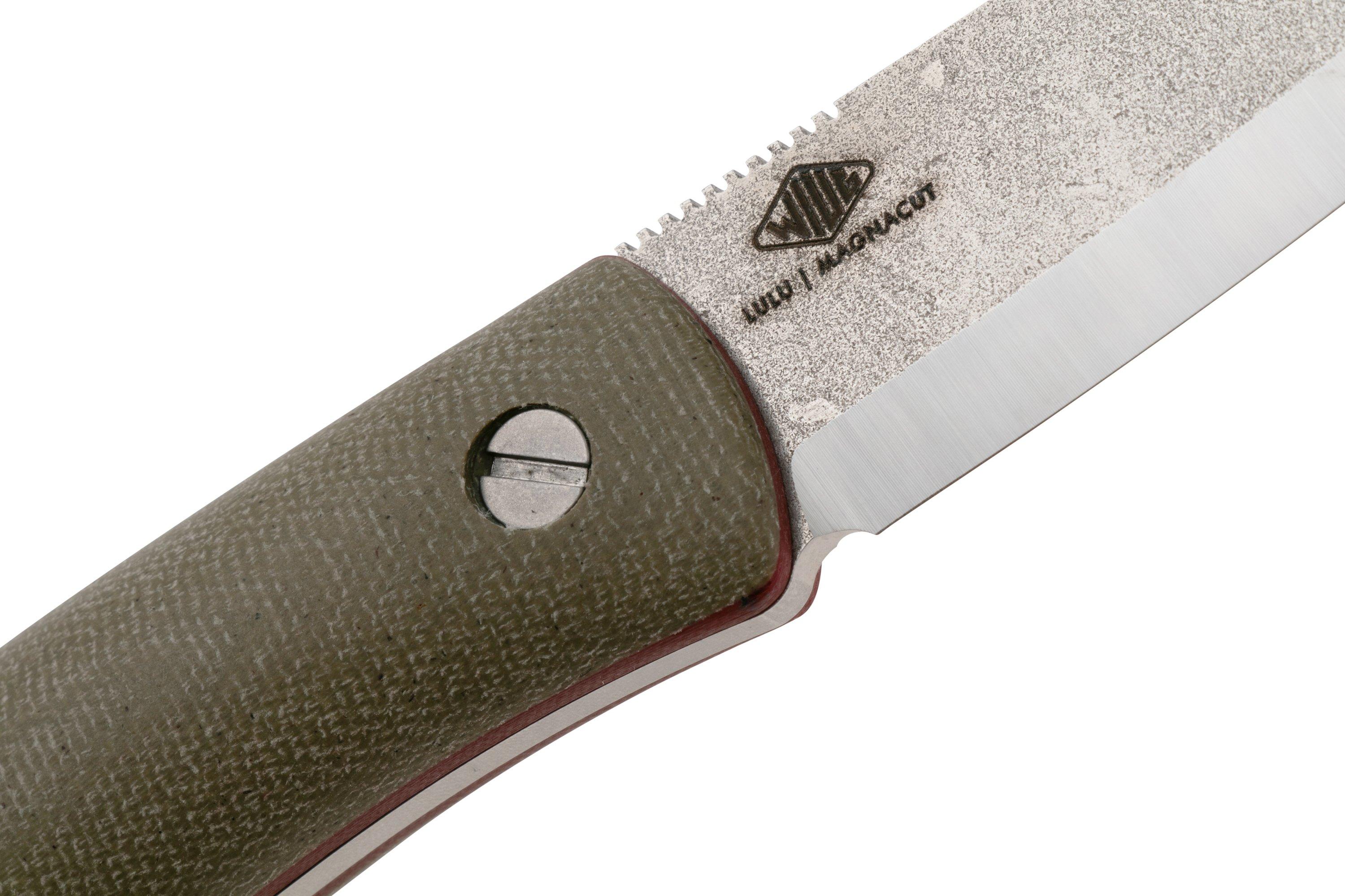Knafs Lulu KNAFS-00231 Stonewashed CPM MagnaCut, Green Canvas Micarta ...