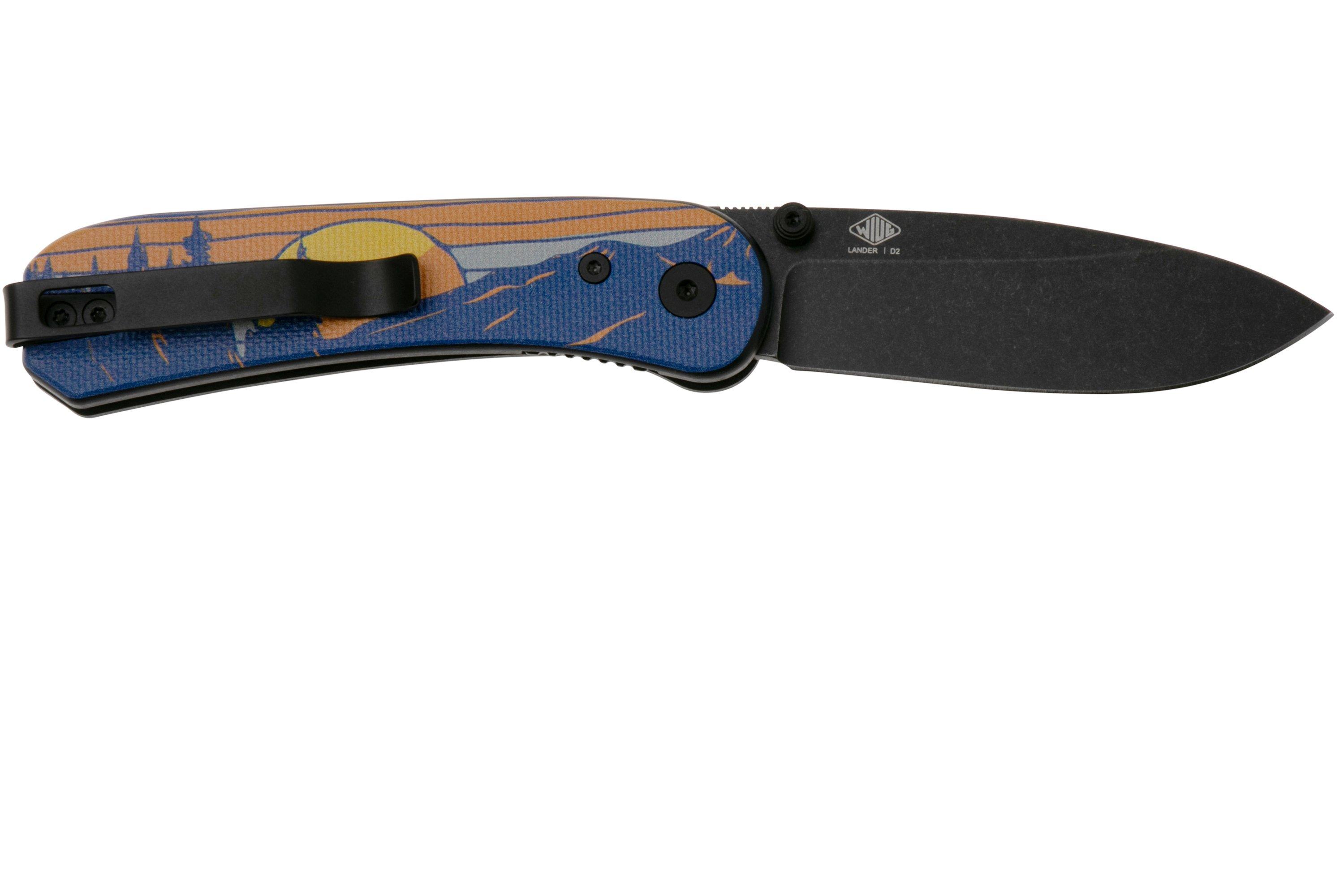 KNAFS Lander 1, KNAFS-00371, Black D2, Timberline G10 pocket knife ...