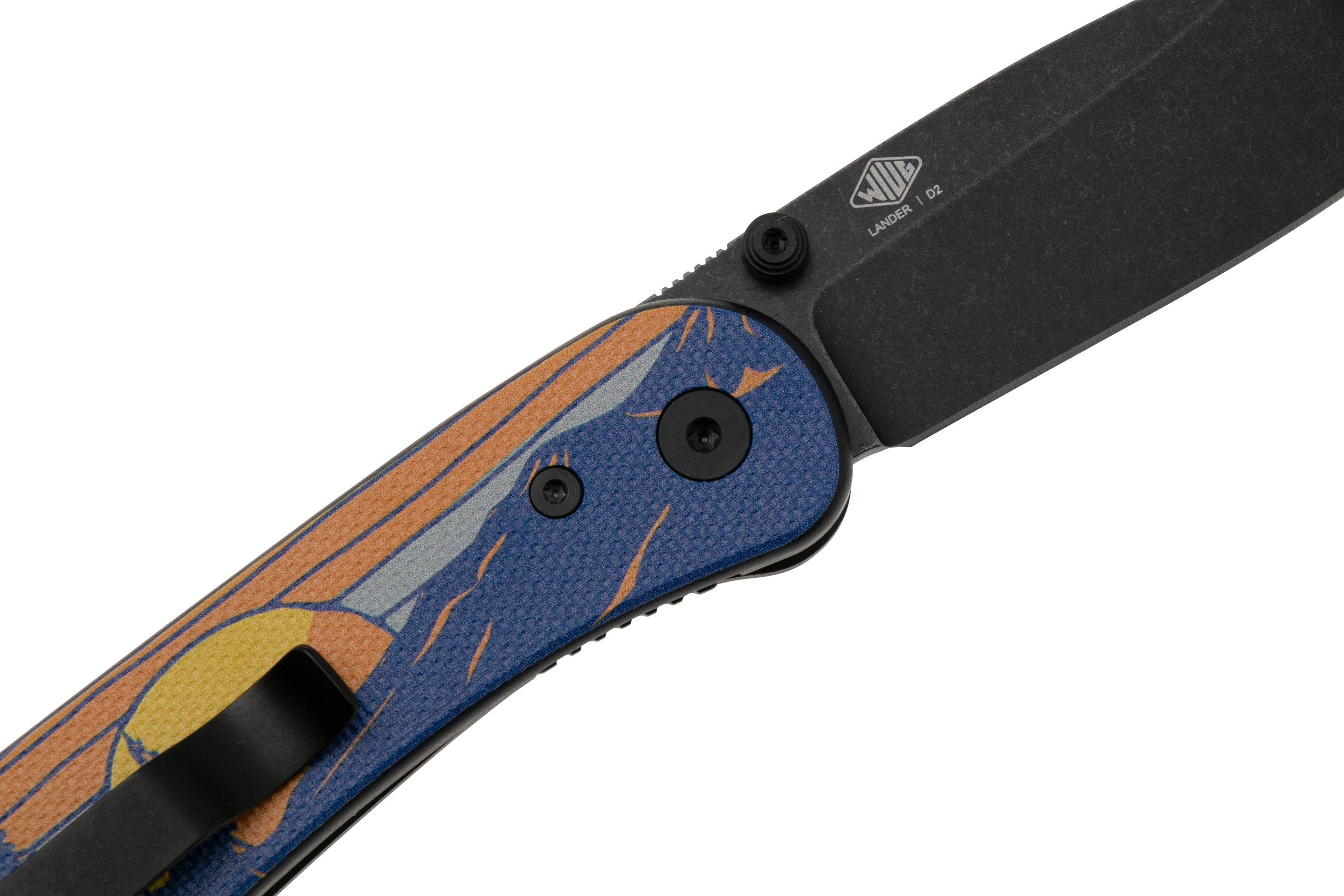 KNAFS Lander 1, KNAFS-00371, Black D2, Timberline G10 pocket knife ...