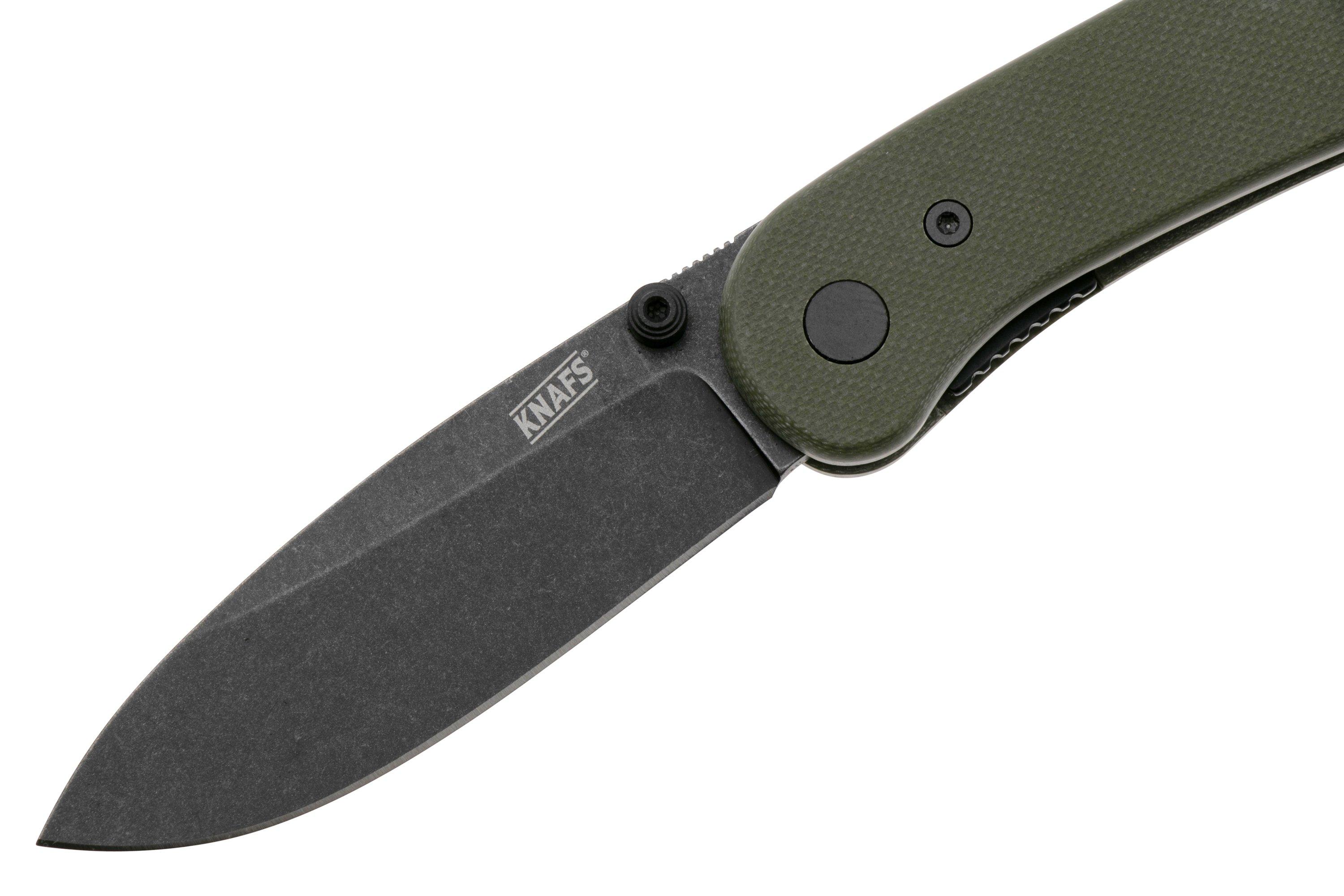 KNAFS Lander 1, KNAFS-00376, Black D2, OD Green G10 pocket knife ...