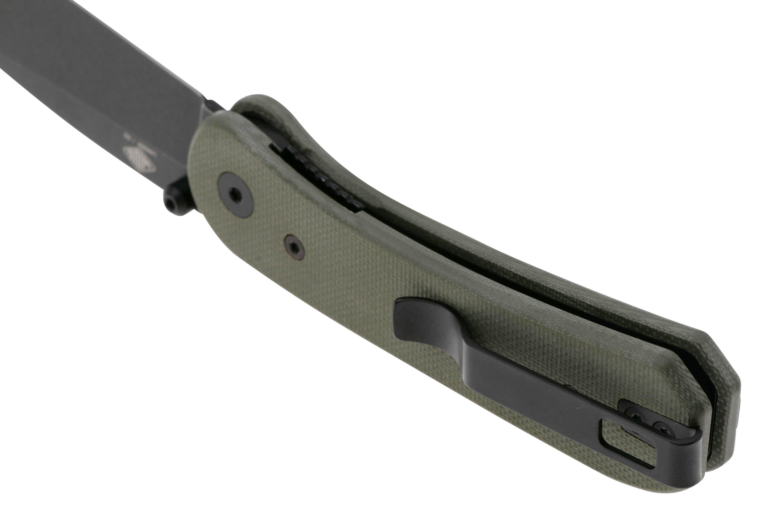 KNAFS Lander 1, KNAFS-00376, Black D2, OD Green G10 pocket knife ...
