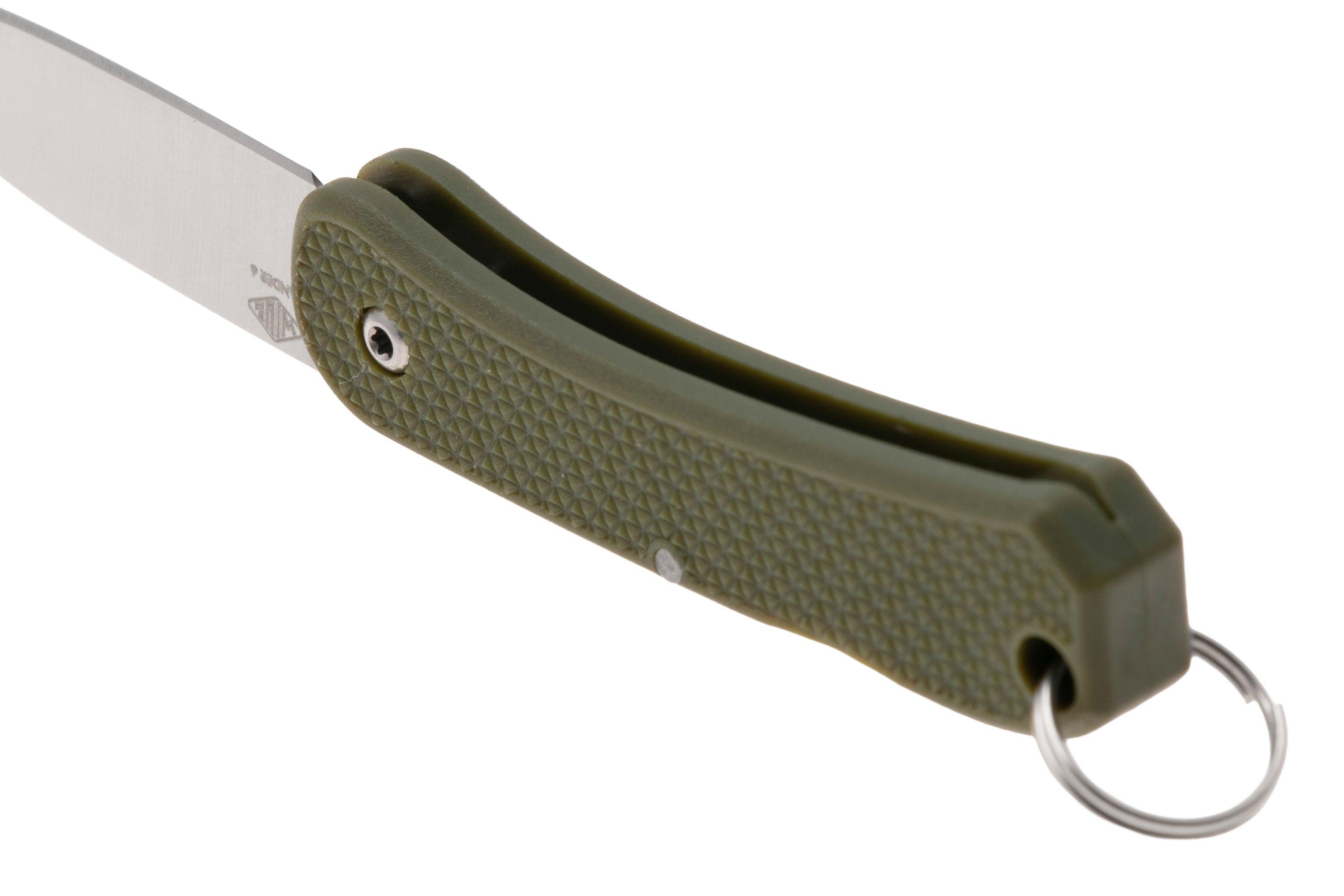 Knafs Lander 6 KNAFS-00426 Satin 4034SS, OD Green FRN, keychain pocket ...