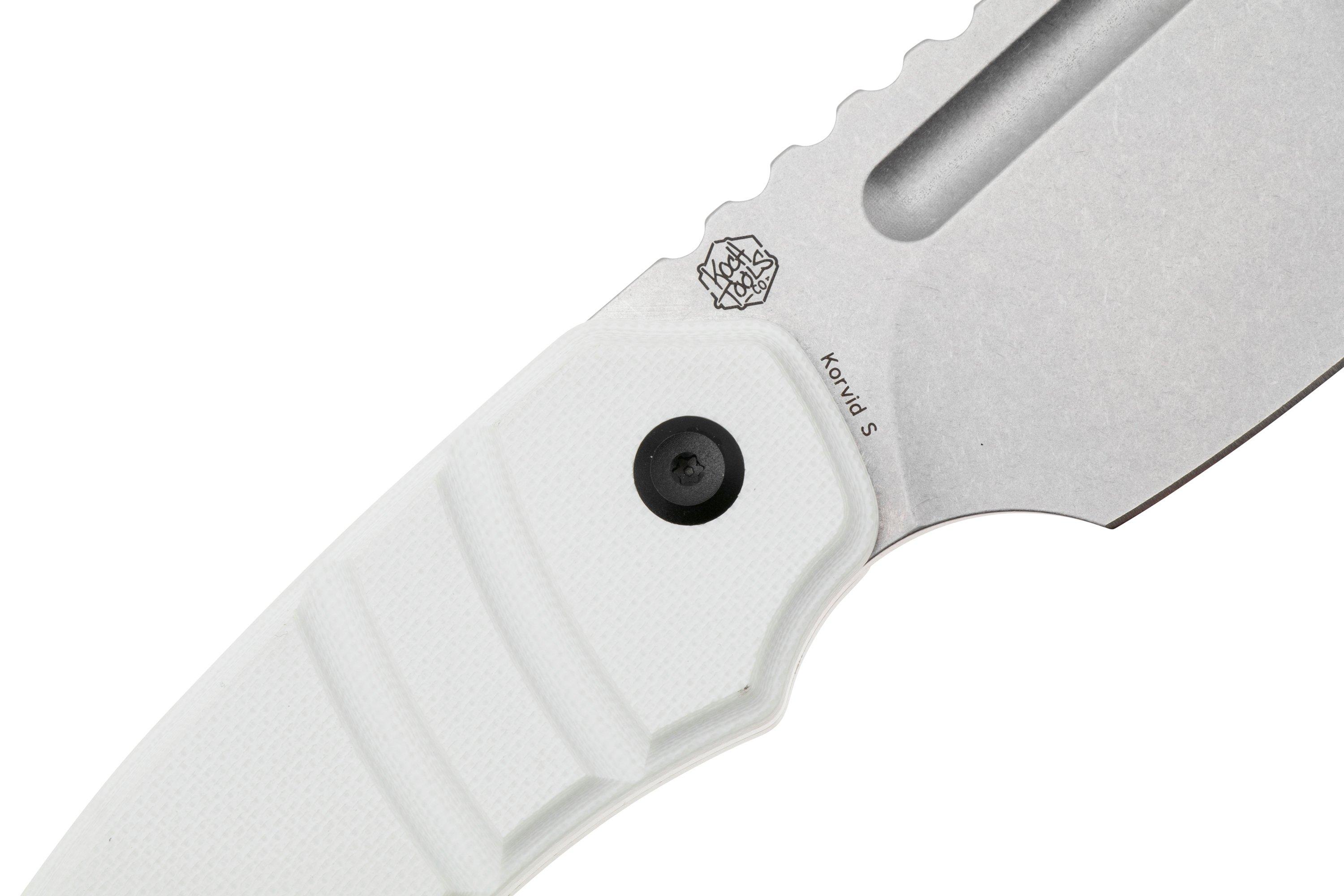 Kansept Korvid S G2030A2 Stonewashed 14C28N, White G10, Fahrtenmesser ...