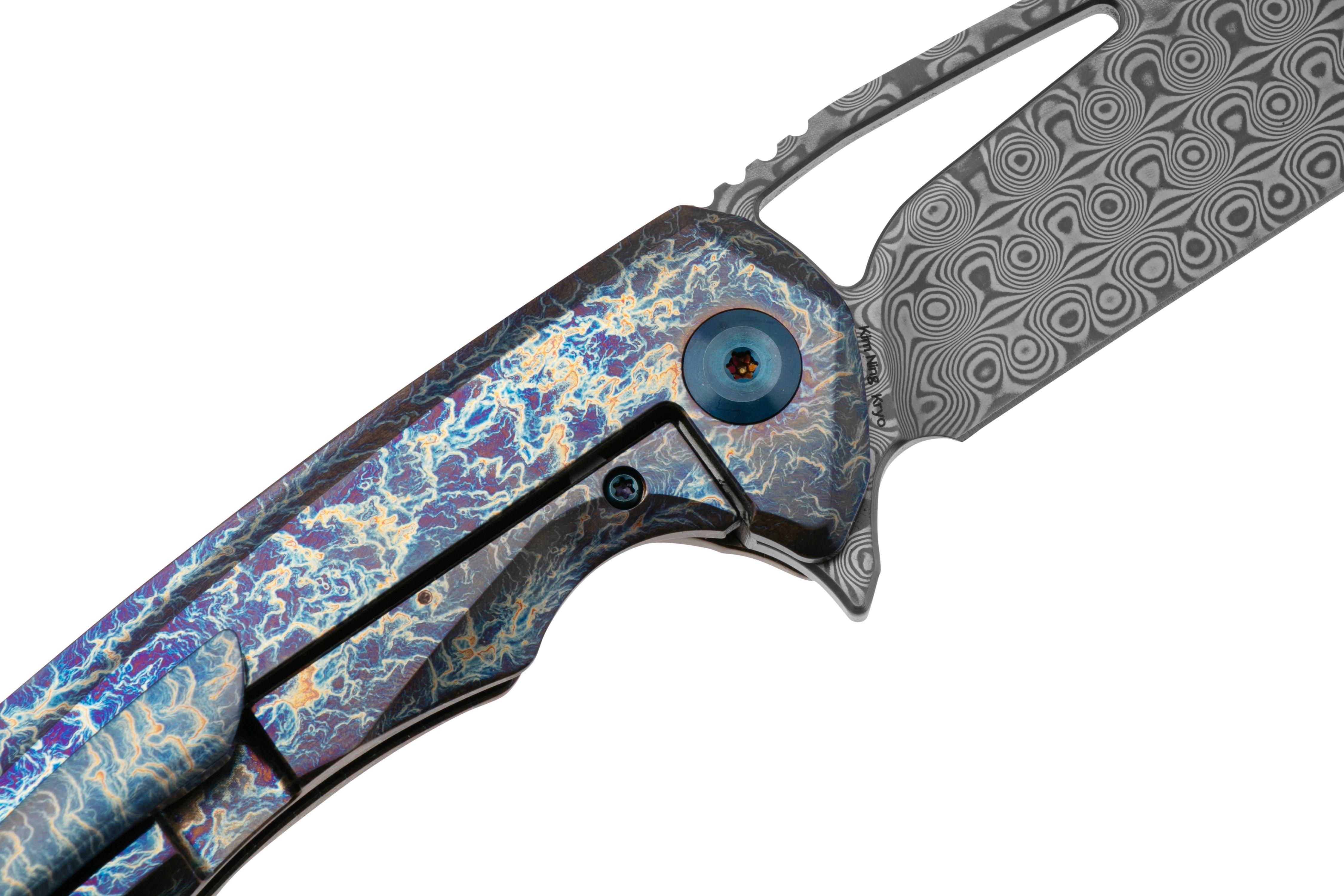 Kansept Kryo K1001A6 Damascus, Lightning Strike Titanium, zakmes, Kim ...