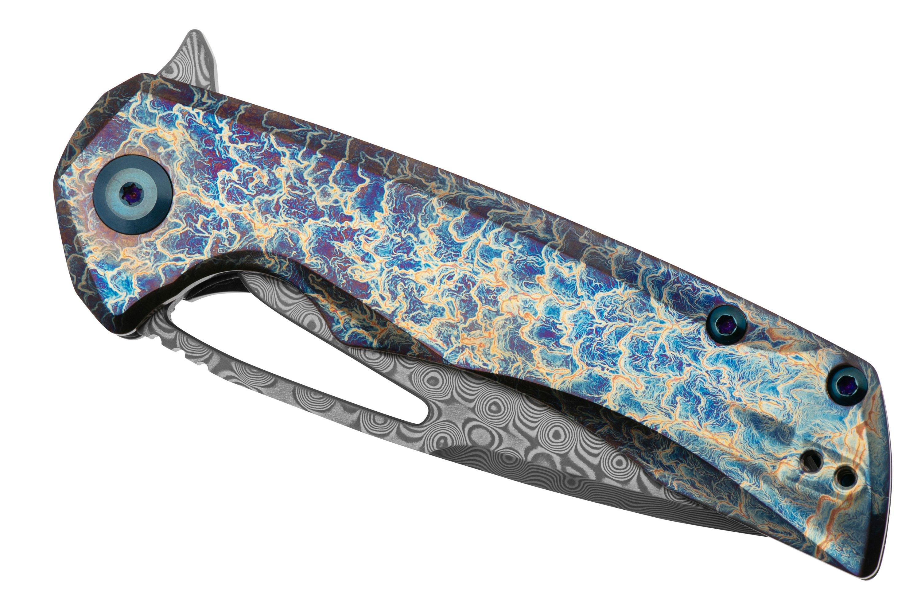 Kansept Kryo K1001A6 Damascus, Lightning Strike Titanium, pocket knife ...