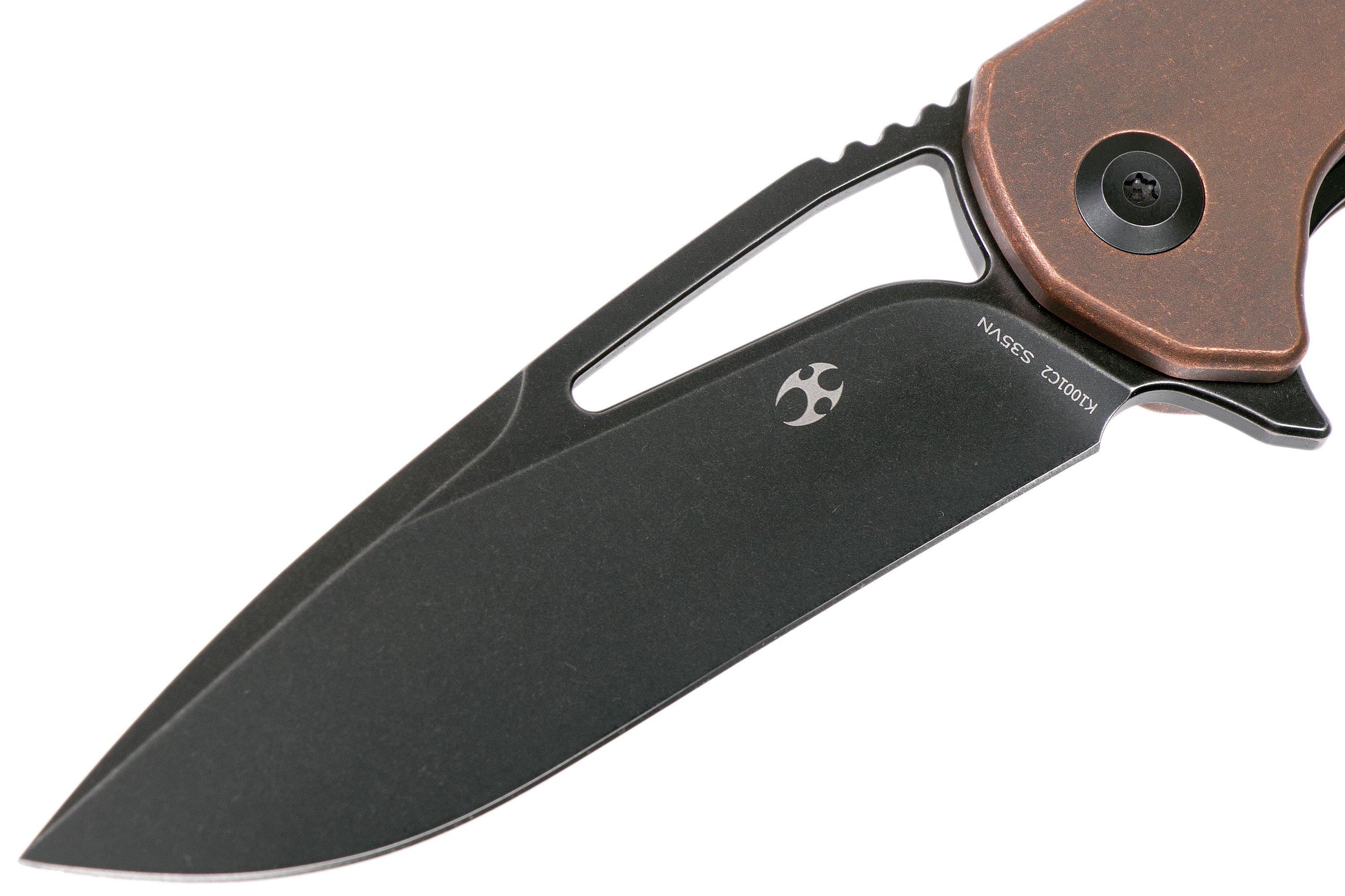 Kansept Kryo K1001C2 Black Copper pocket knife, Kim Ning design ...