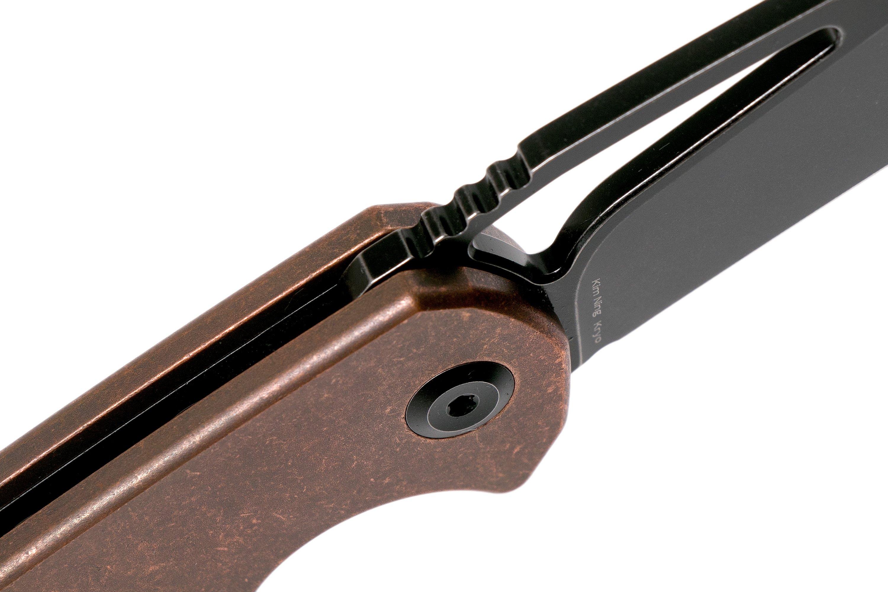 Kansept Kryo K1001C2 Black Copper pocket knife, Kim Ning design ...