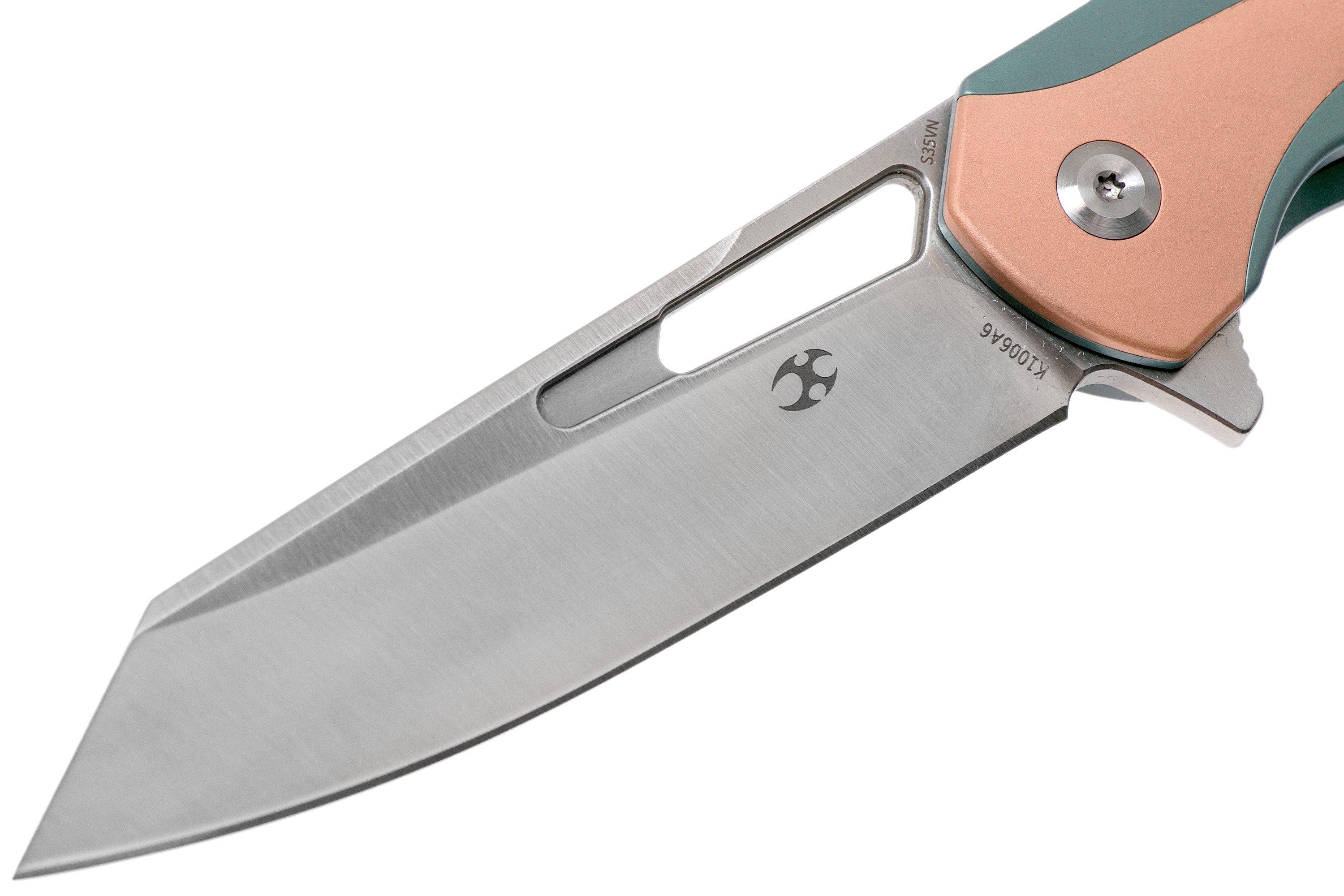 Kansept Shard K1006A6 Green Titanium, Copper Inlay pocket knife, Kim ...
