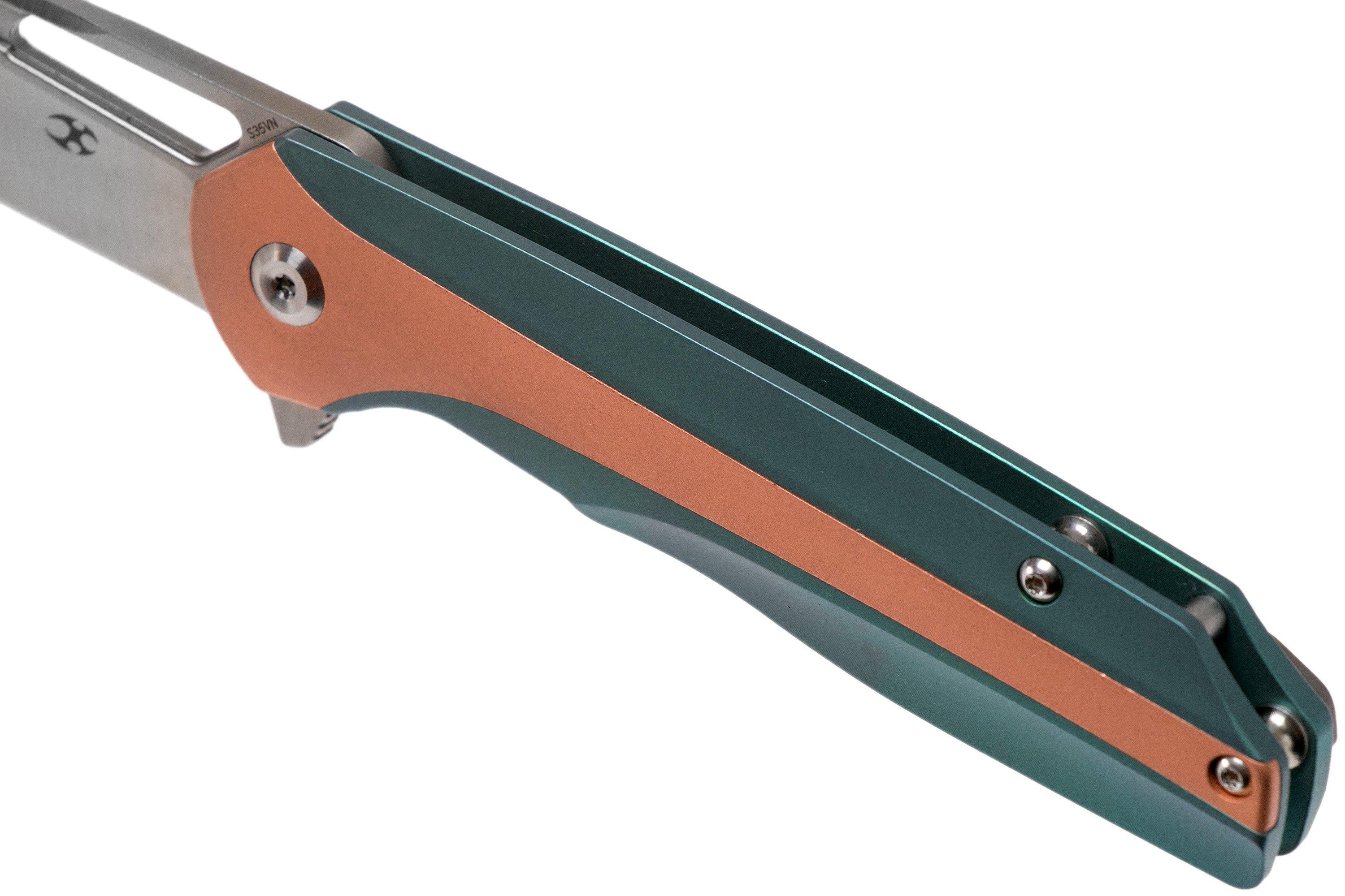 Kansept Shard K1006A6 Green Titanium, Copper Inlay pocket knife, Kim ...