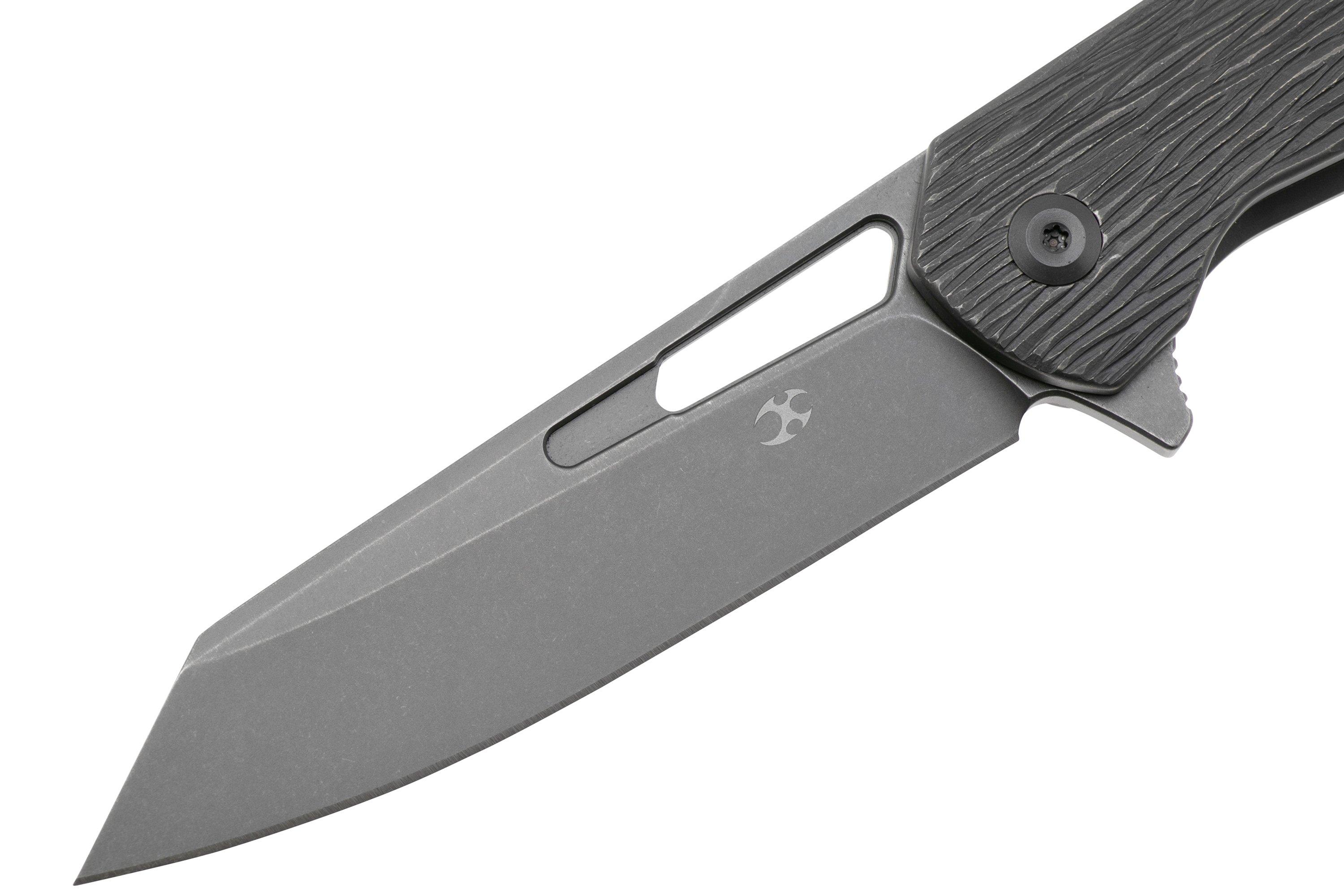 Kansept Shard K1006W Blackwashed CPM S35VN, Treelines Textured Titanium ...