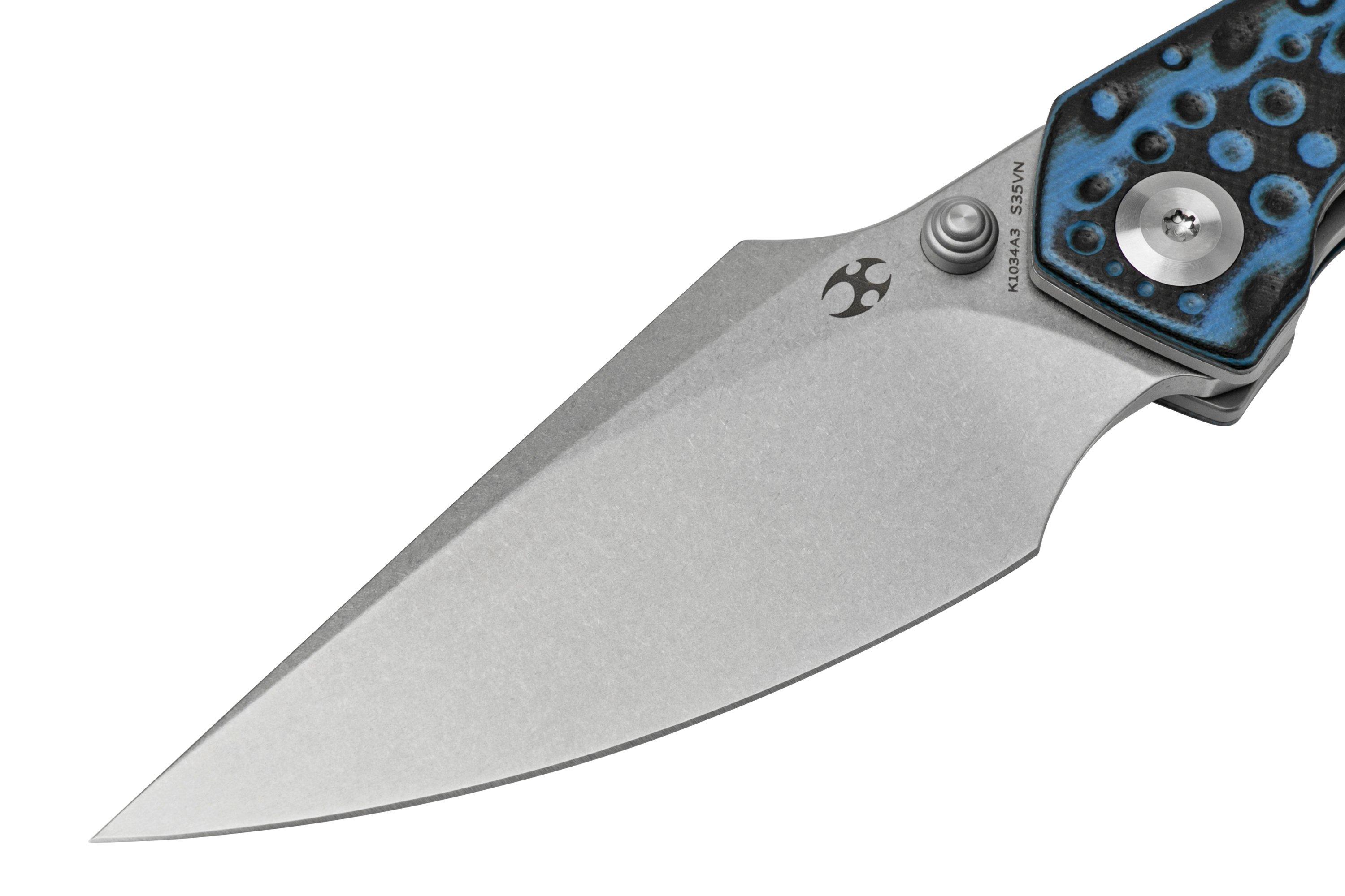 Kansept Fenrir K1034A3 Stonewashed, Black & Blue G10 coltello da tasca ...