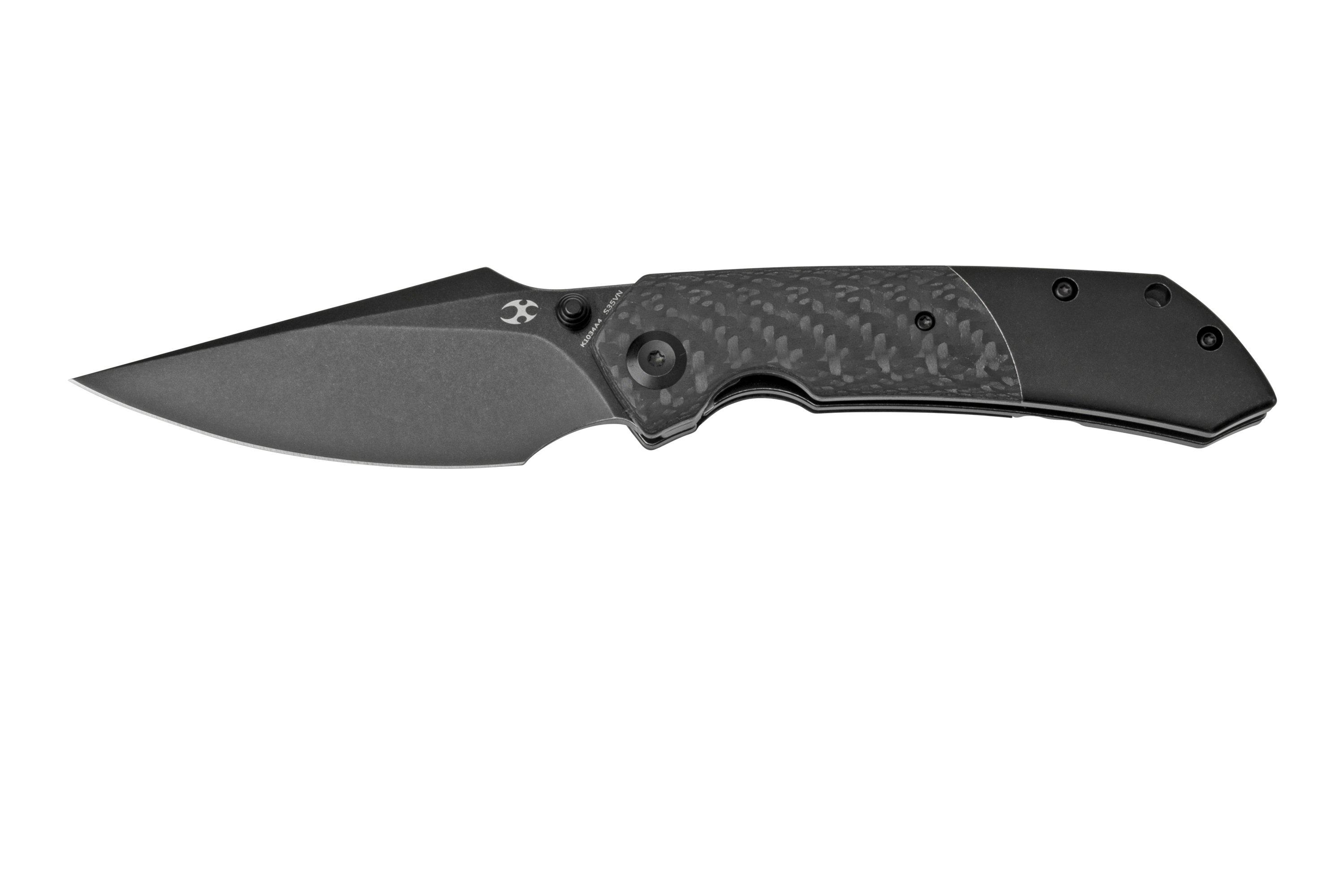 Kansept Fenrir K1034A4 Black, Carbon fibre pocket knife, Greg Schob ...