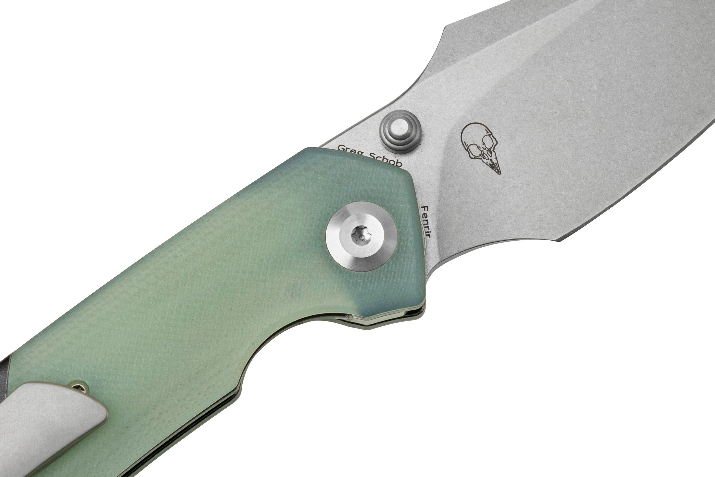 Kansept Fenrir K1034A5 Stonewashed, Jade G10 zakmes, Greg Schob design ...