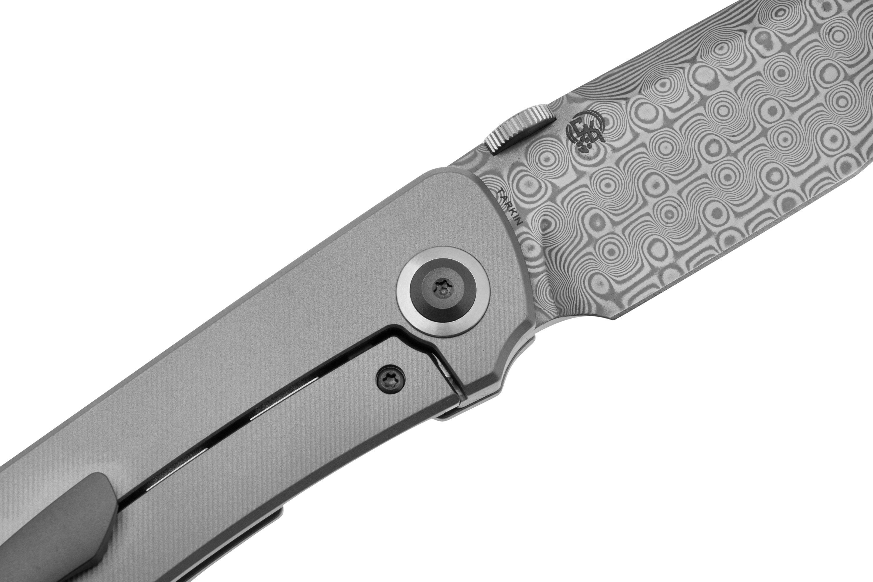 Kansept Tarkin K1078A5 Damascus, Bead Blasted Titanium Holes, pocket ...