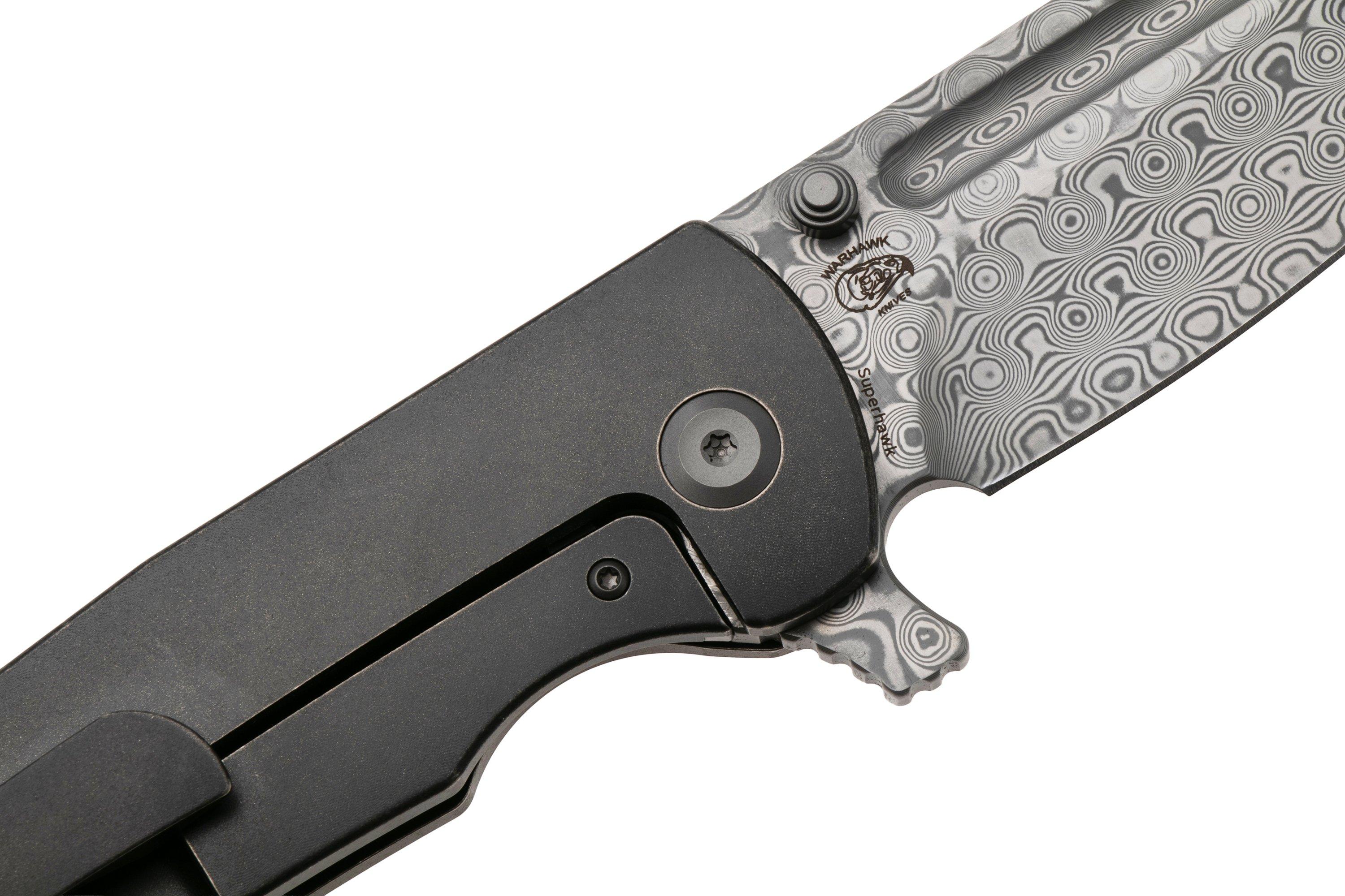 Kansept Superhawk K1084A3, Damascus Steel, Black Titanium navalha ...