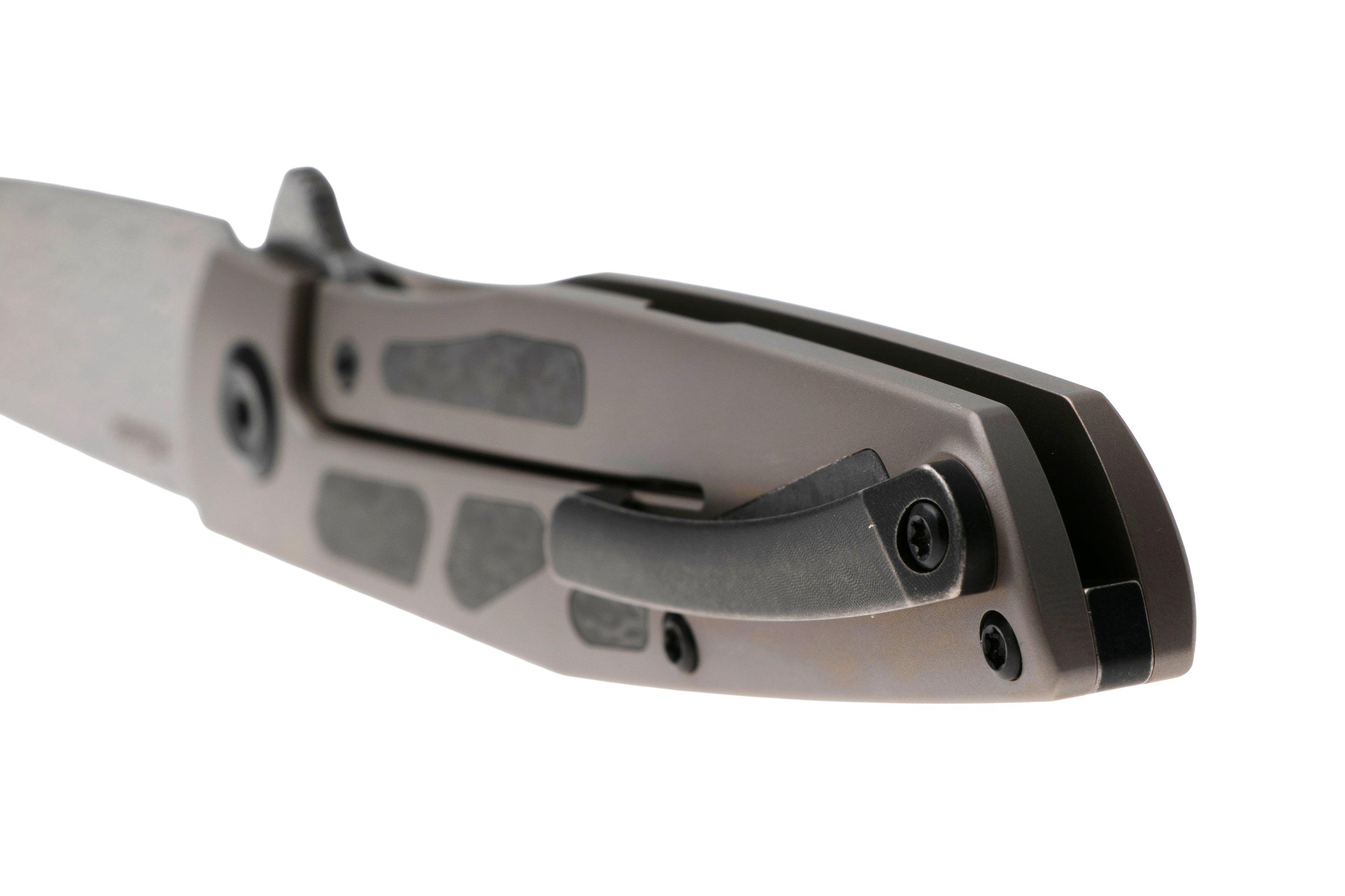 Kansept Cru K1092A4, Damascus Steel, Bronze Titanium, Black Carbon ...