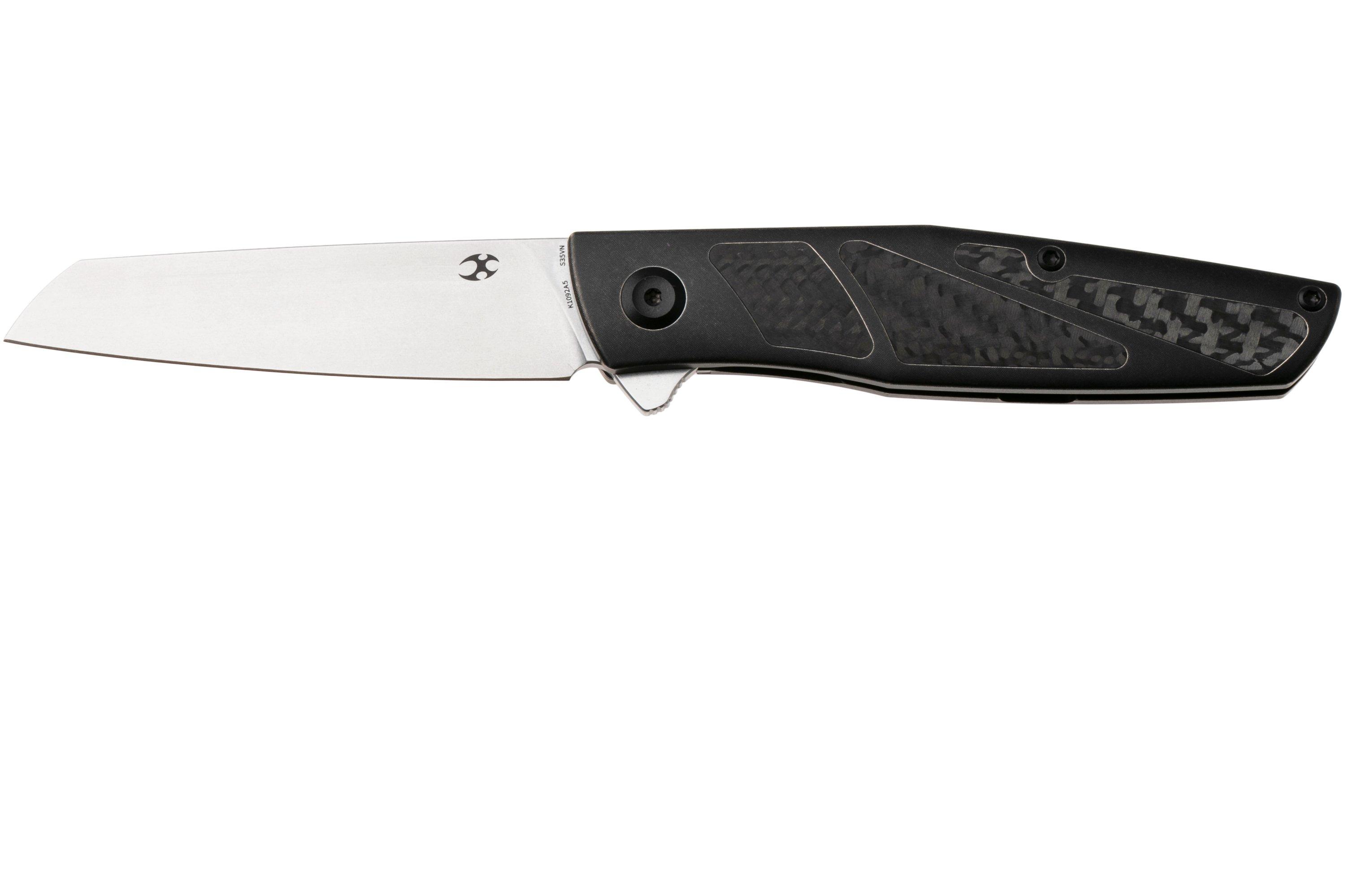 Kansept Cru K1092A5, Stonewashed CPM S35VN, Blackwashed Titanium, Black ...