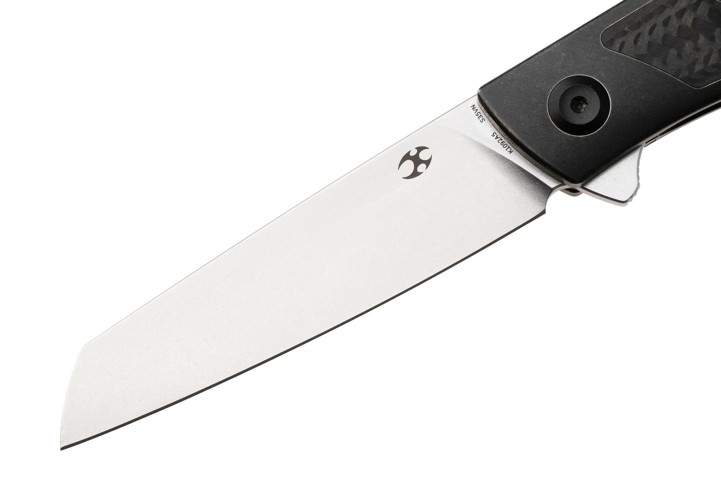 Kansept Cru K1092A5, Stonewashed CPM S35VN, Blackwashed Titanium, Black ...