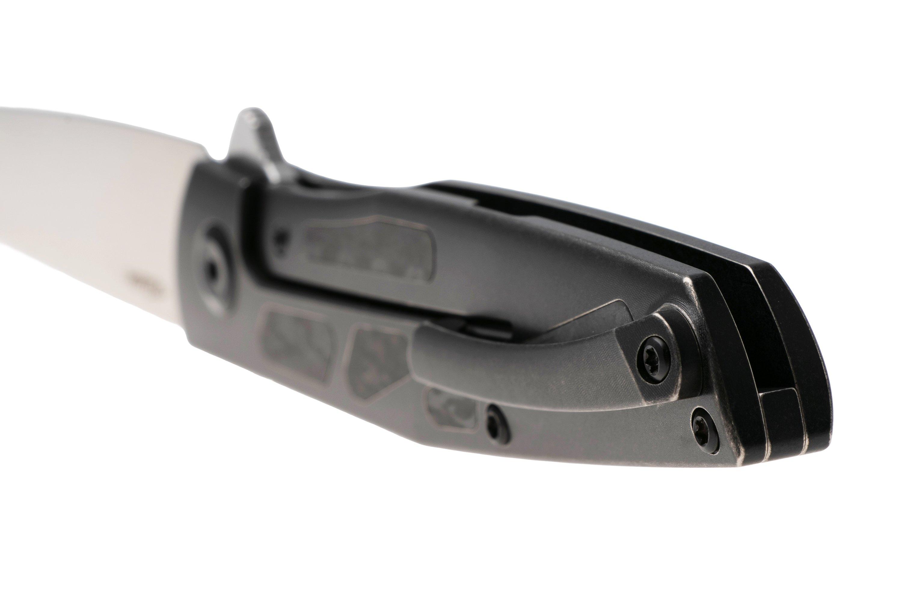 Kansept Cru K1092A5, Stonewashed CPM S35VN, Blackwashed Titanium, Black ...