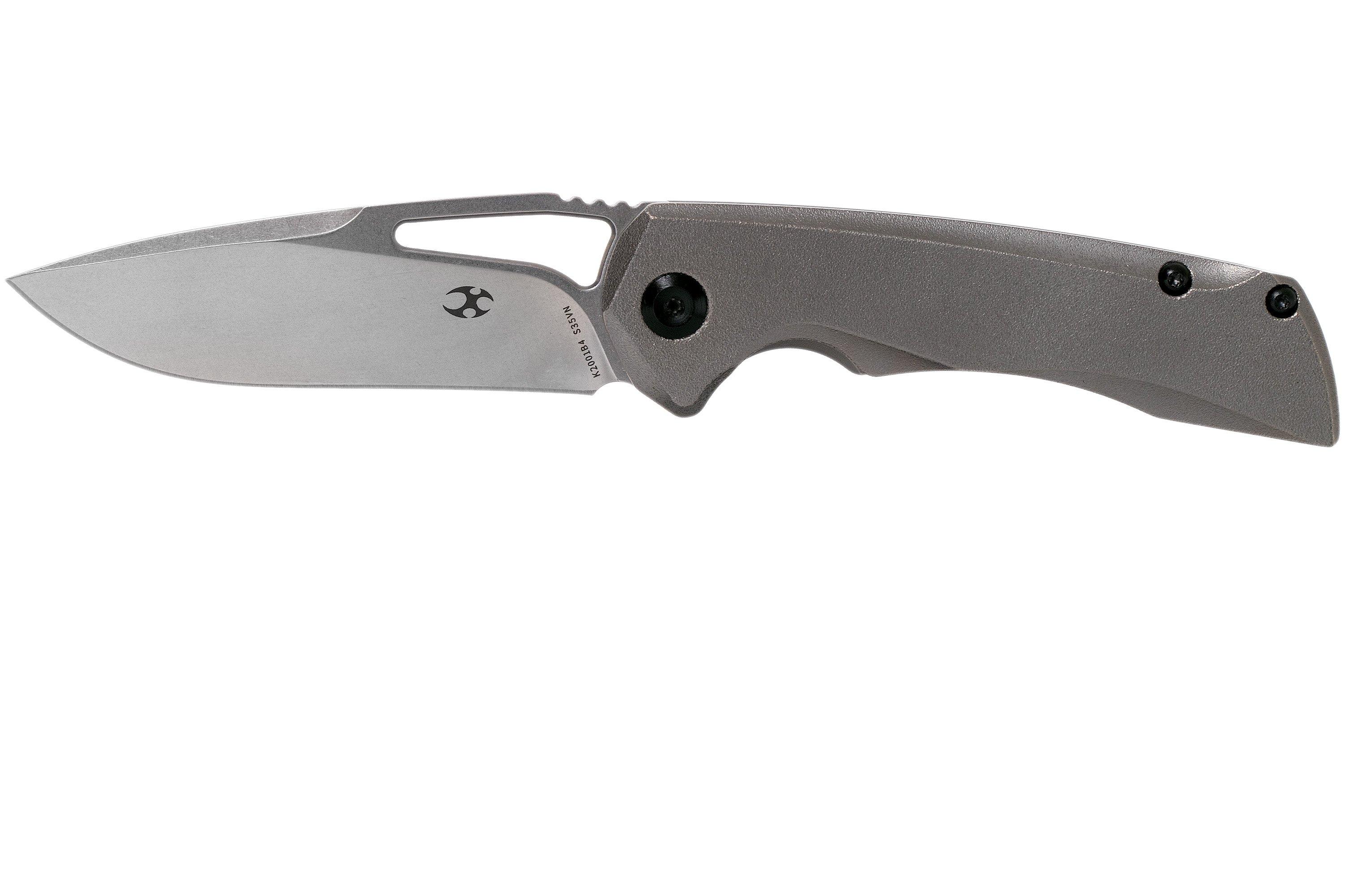 Kansept Mini Kryo K2001B4 Orange Peel Titanium pocket knife, Kim Ning ...