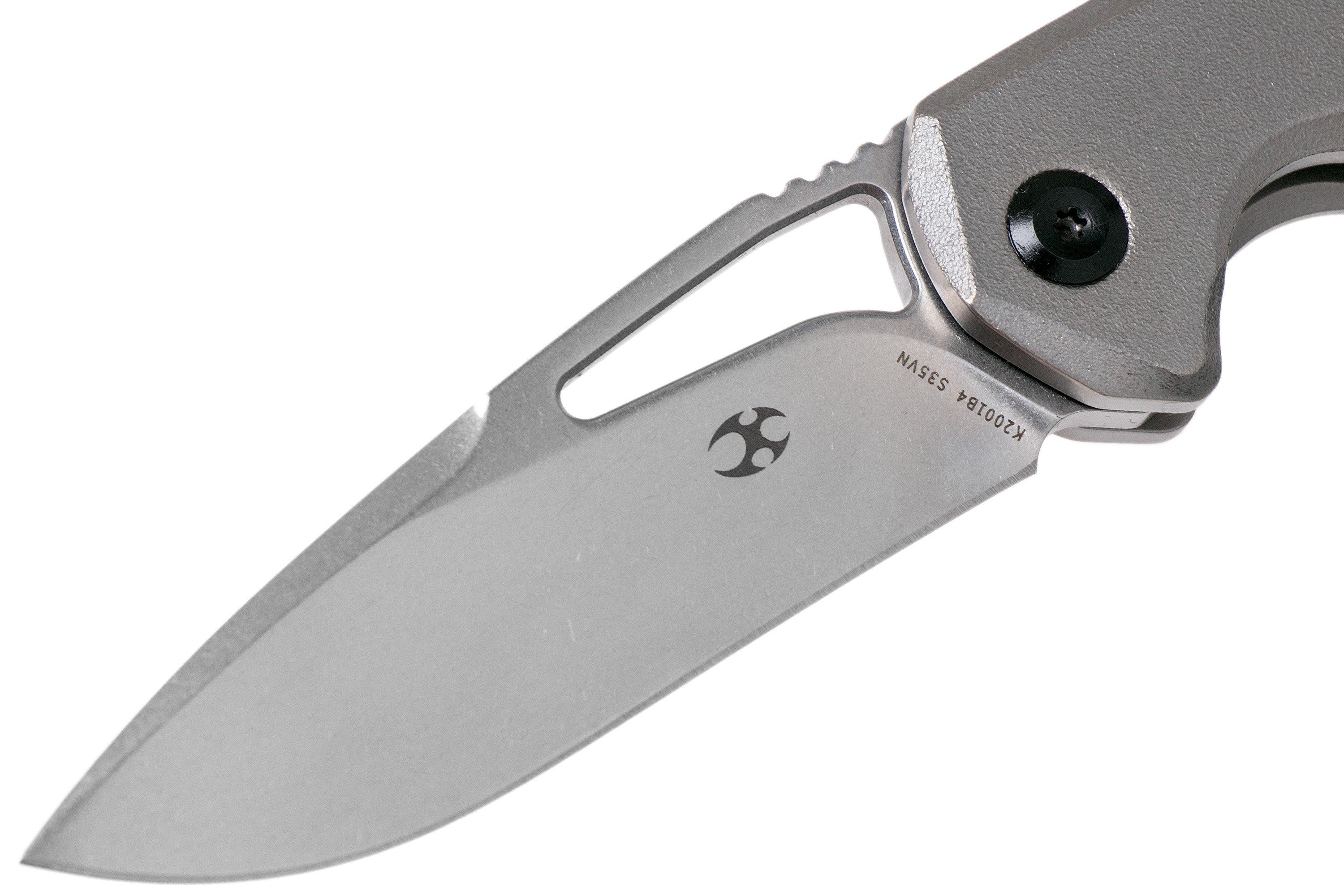 Kansept Mini Kryo K2001B4 Orange Peel Titanium pocket knife, Kim Ning ...