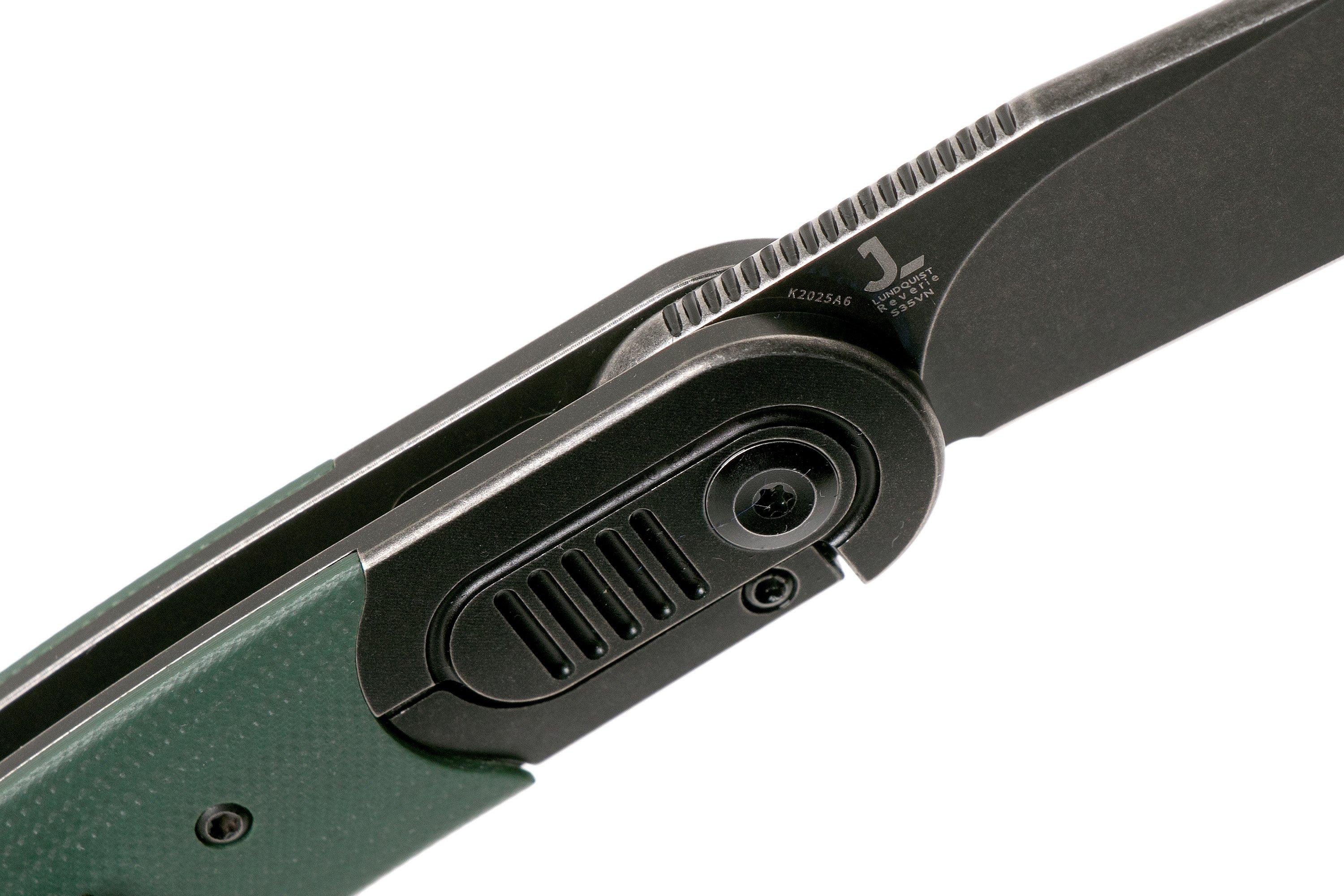 Kansept Reverie K2025A6 Black Stonewashed, OD Green G10 pocket knife ...
