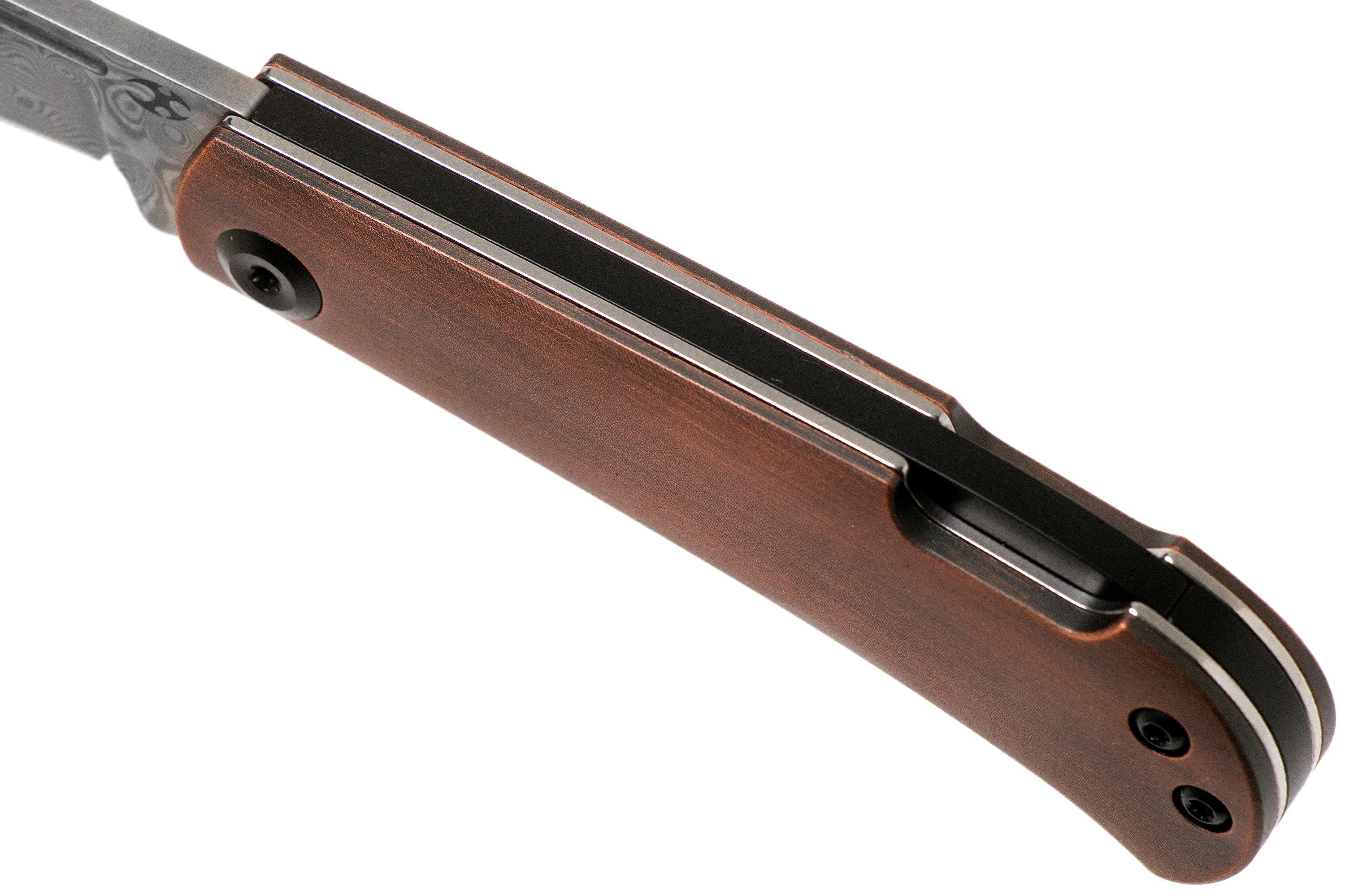 Kansept Wedge K2026BC1 Damascus, Red Copper pocket knife, Nick Swan ...