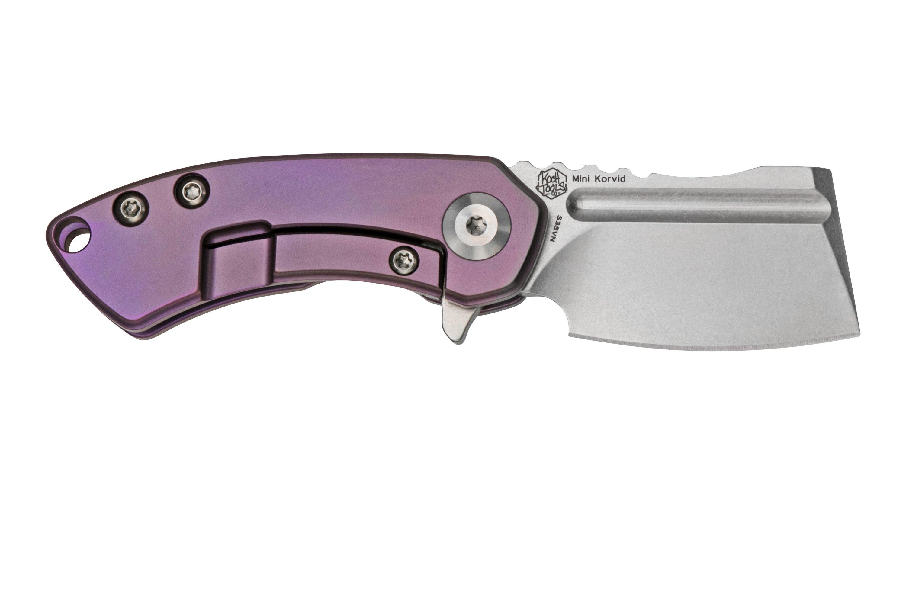 Kansept Mini Korvid K3030A4 Satin CPM-S35VN, Purple Titanium pocket ...